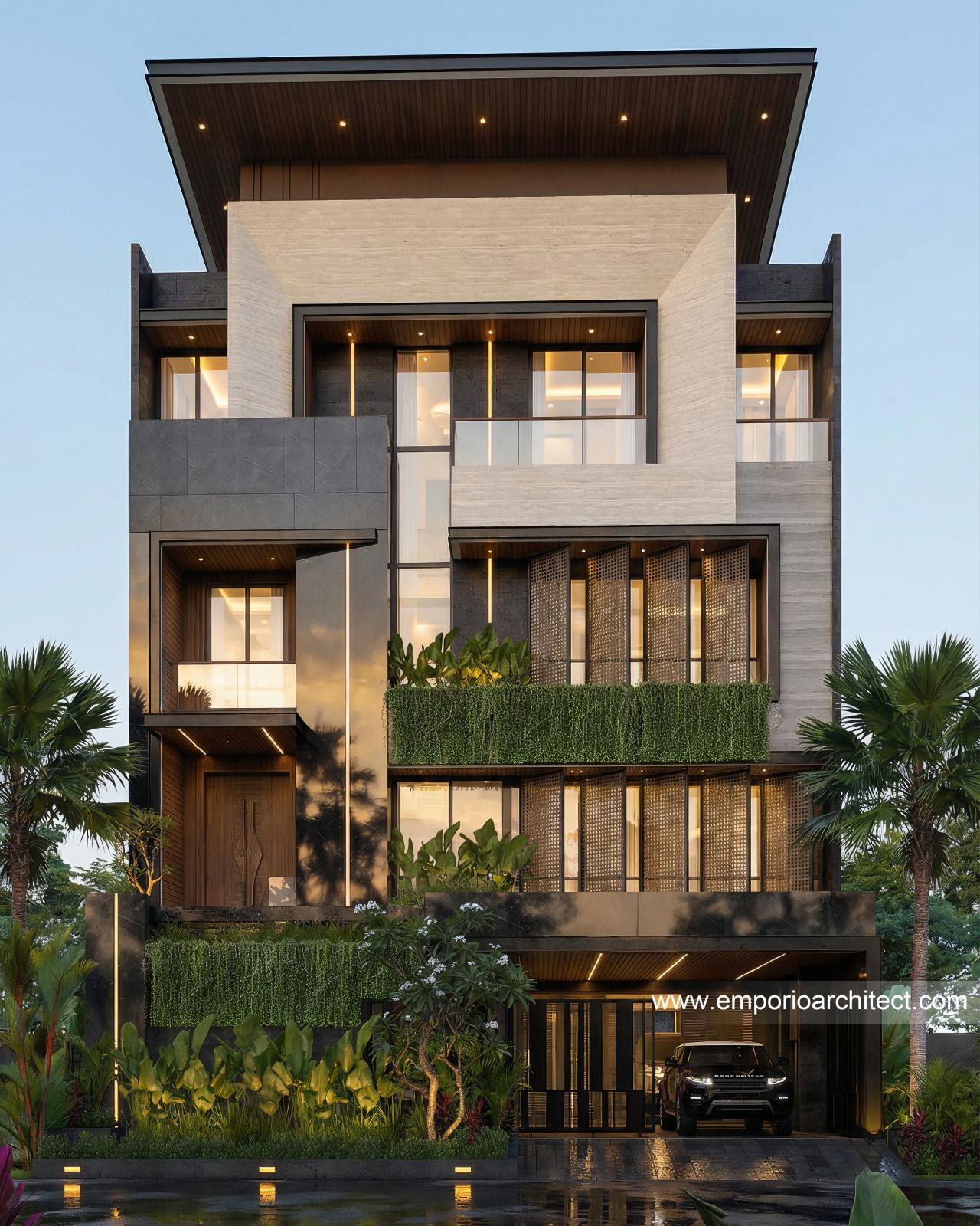 Mr. DD 2253 Modern House 4 Floors Design - Jakarta 48564 - Facade Design