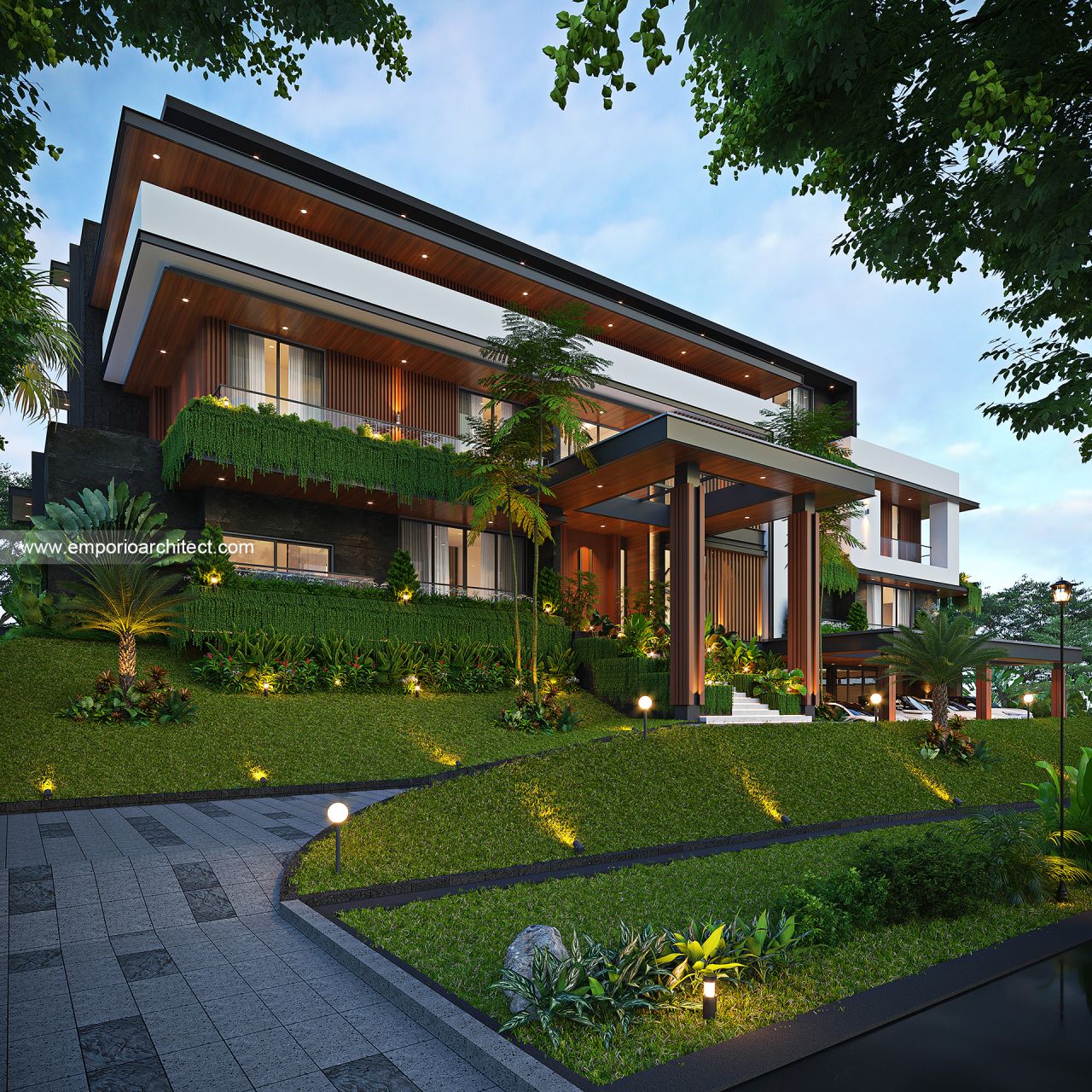 Mr. JNY Modern House 4 Floors Design - Jakarta 50103 - Home Exterior Design