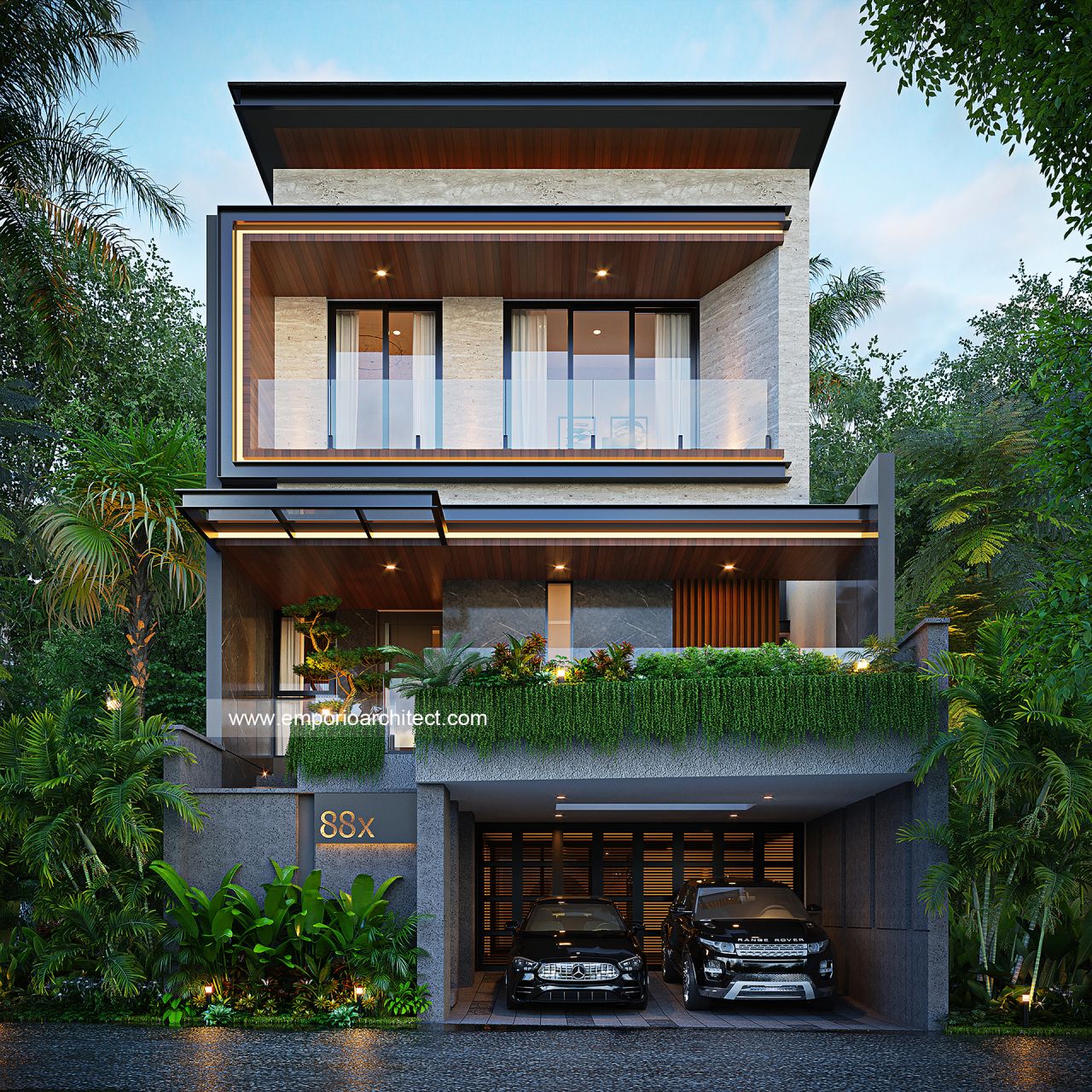 Mr. RKI Modern House 4 Floors Design - Denpasar, Bali 47271 - Facade Design