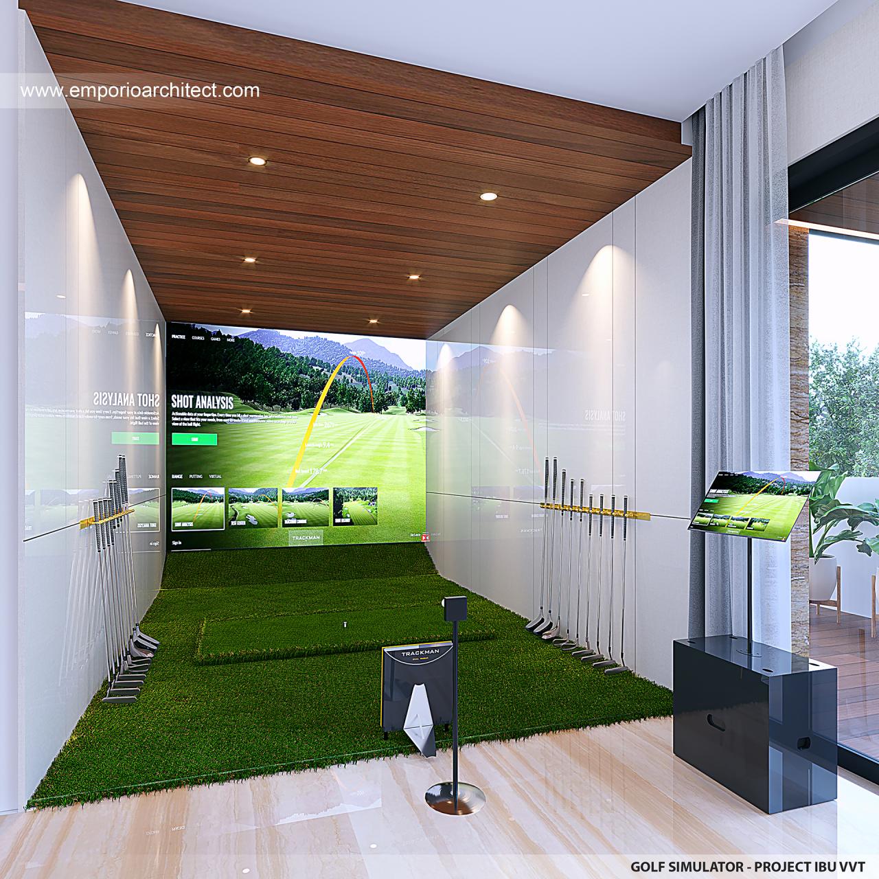 Desain Golf Simulator Rumah Modern 4 Lantai Ibu VVT di Jakarta 34365 ...