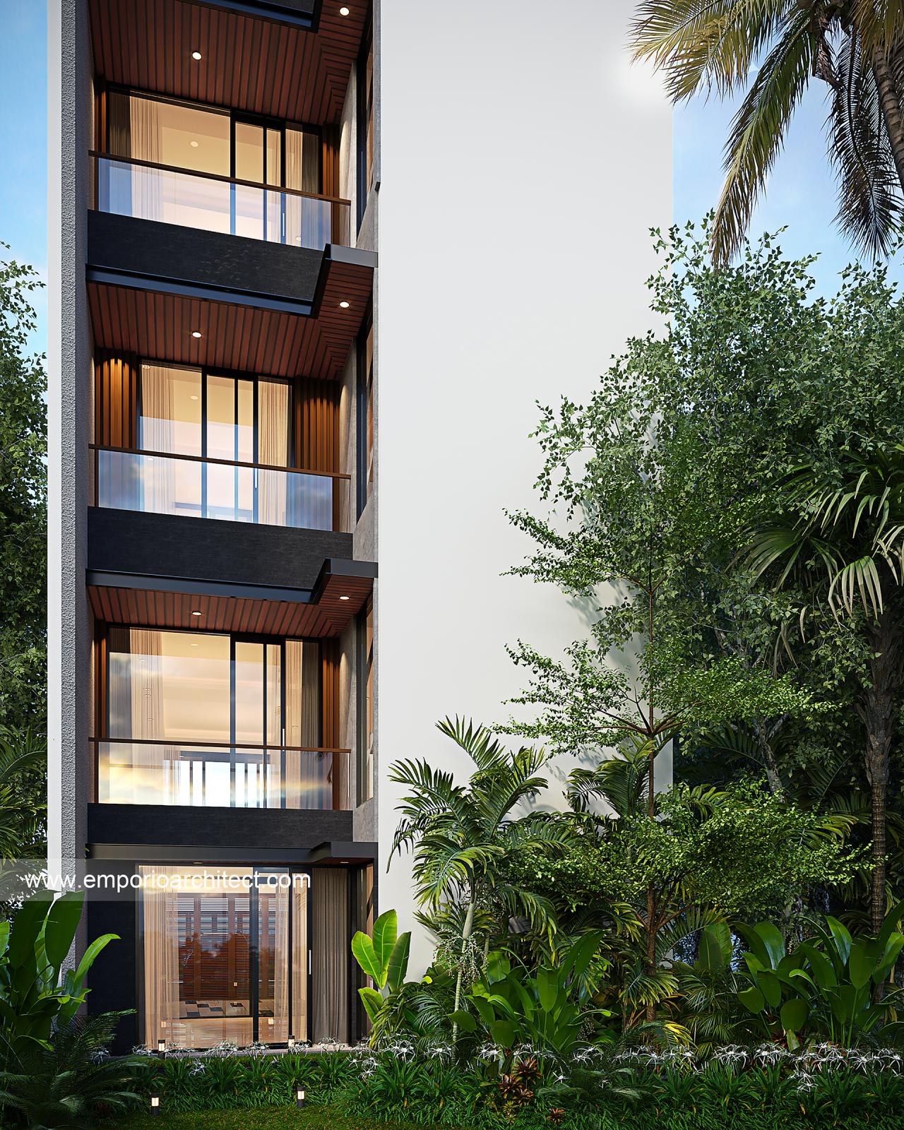 #backviewexterior - Mrs. SHL Modern House 4 Floors Design - Jakarta ...