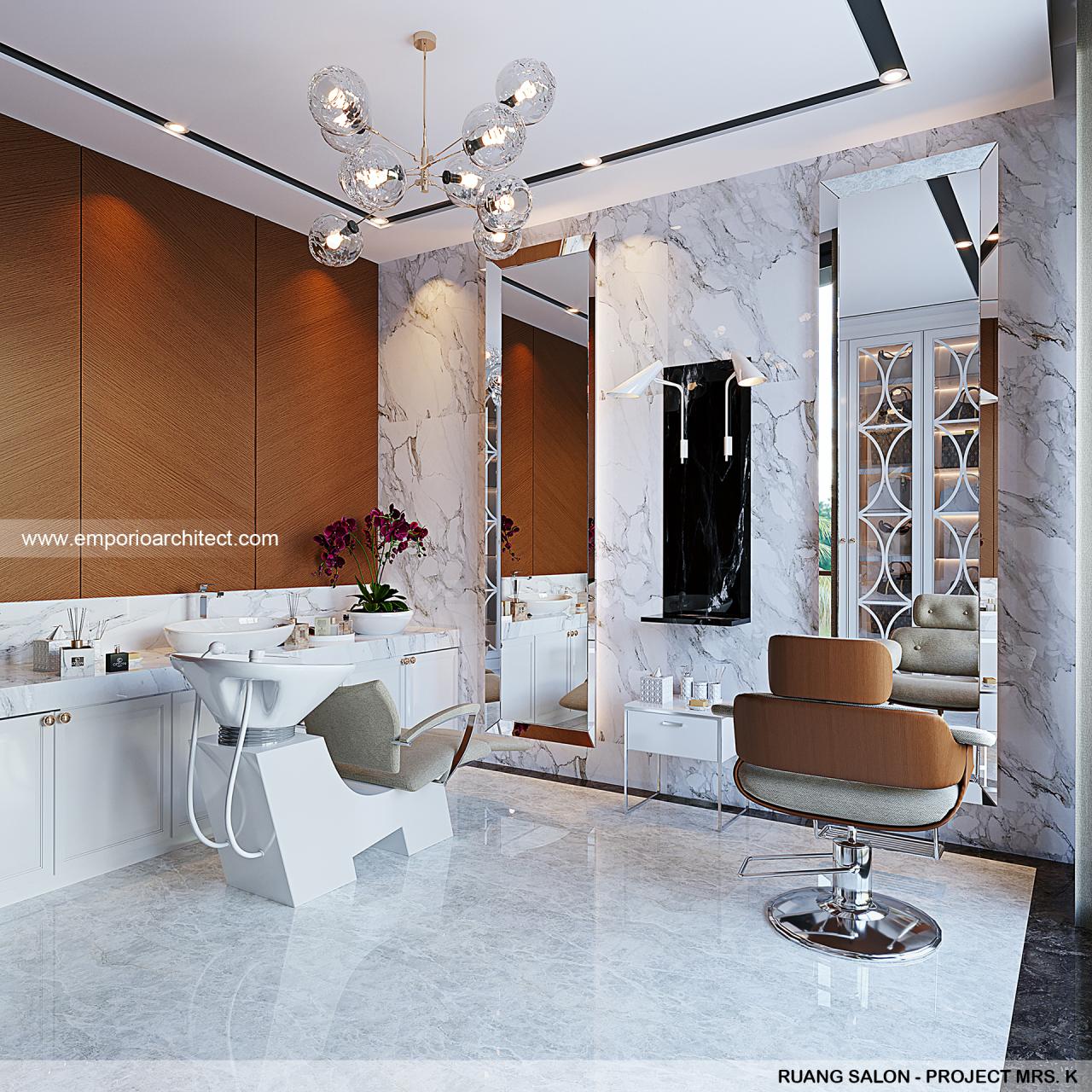 Desain Ruang Salon Rumah Modern 4 Lantai Mrs. K di Jakarta Utara 41490 ...
