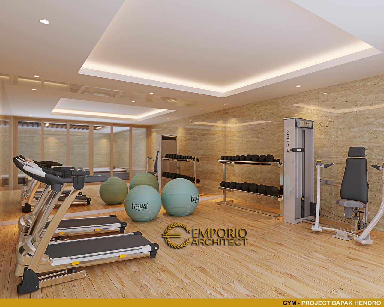 Desain Area Gym Rumah Modern Kontemporer 4 Lantai Bapak Hendro di ...