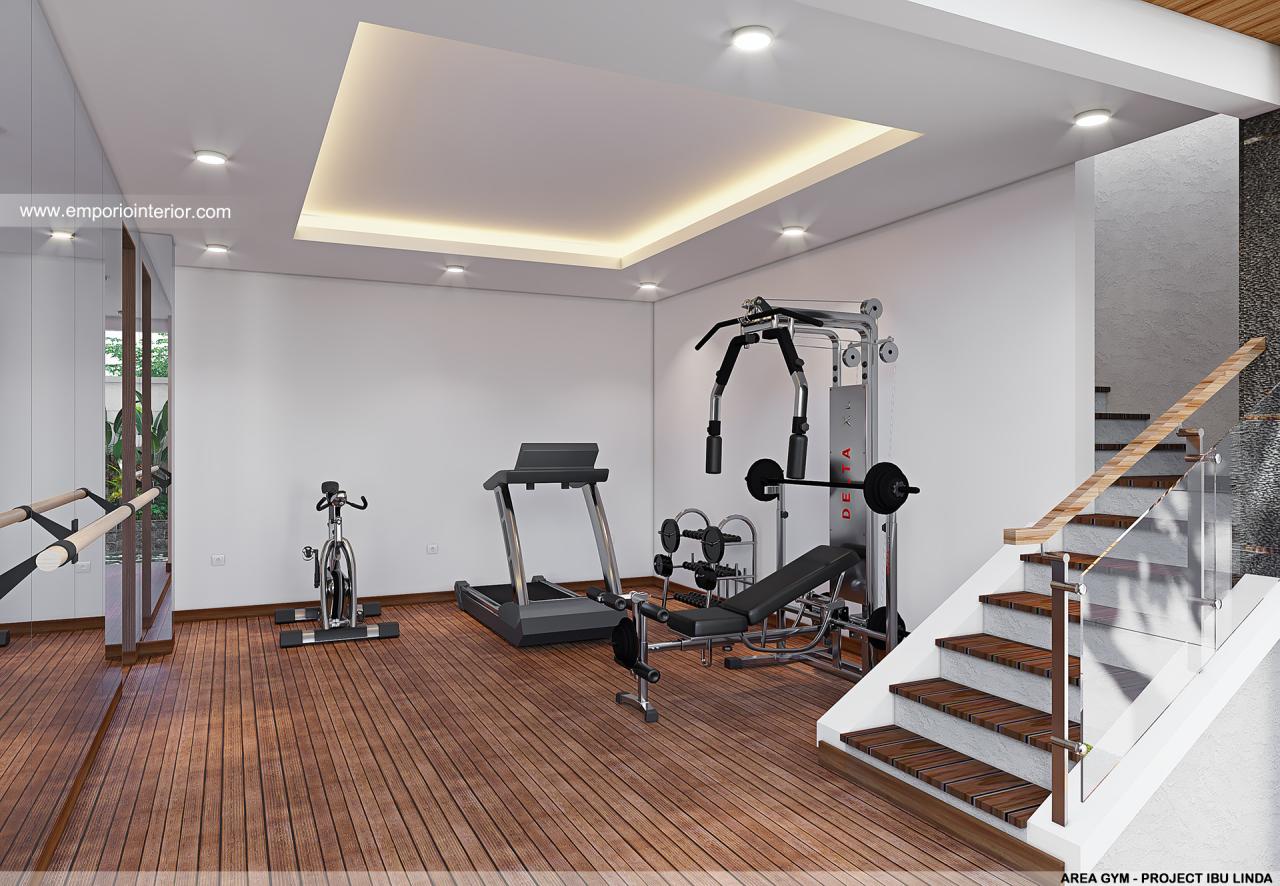 Desain Area Gym Modern 4 Lantai Ibu Linda di Kotabaru Parahyangan ...