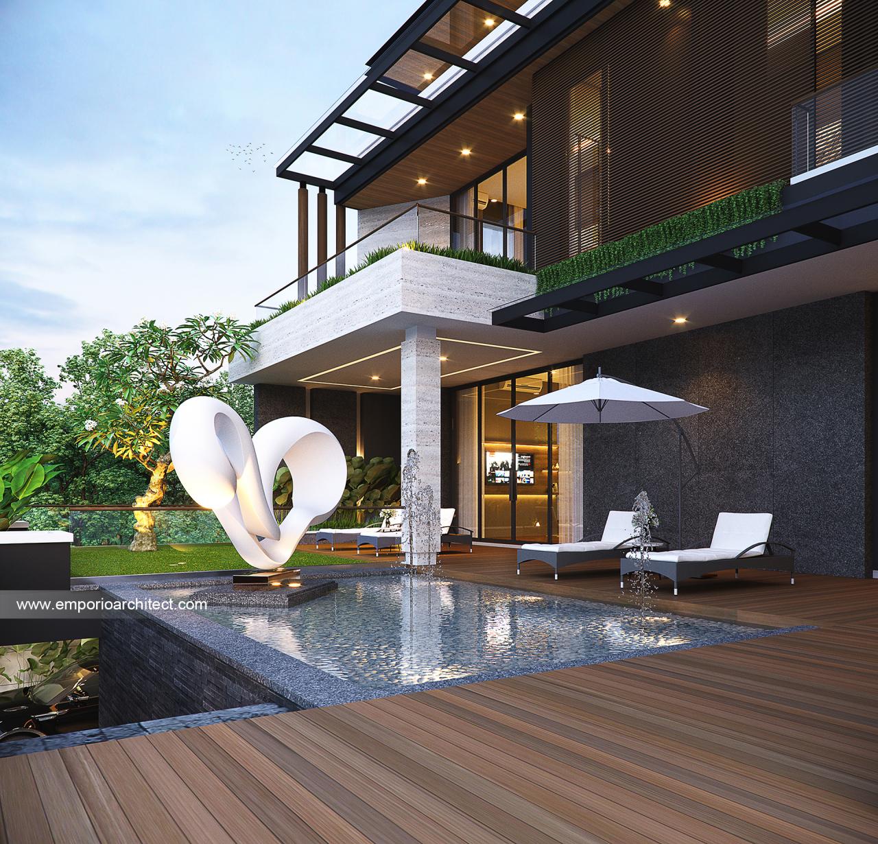 Desain Tampak Detail Samping Rumah Modern 4 Lantai Bapak Ali di Batam ...