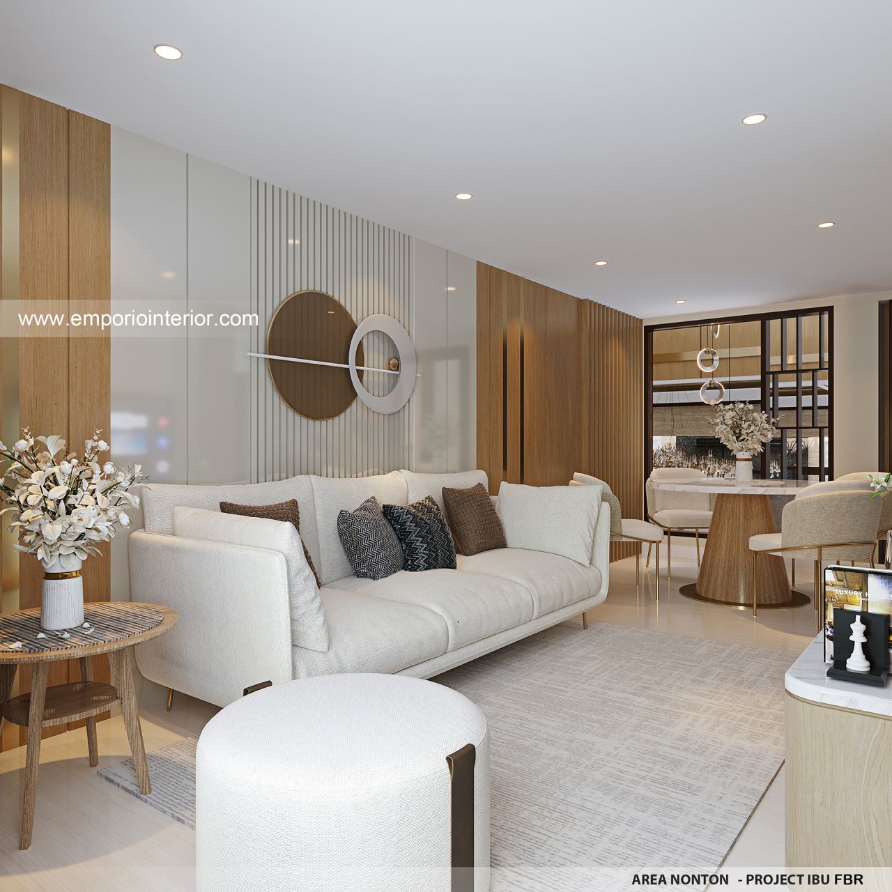 Desain Area Nonton Rumah Modern 4 Lantai Ibu FBR di Jakarta 45647 ...