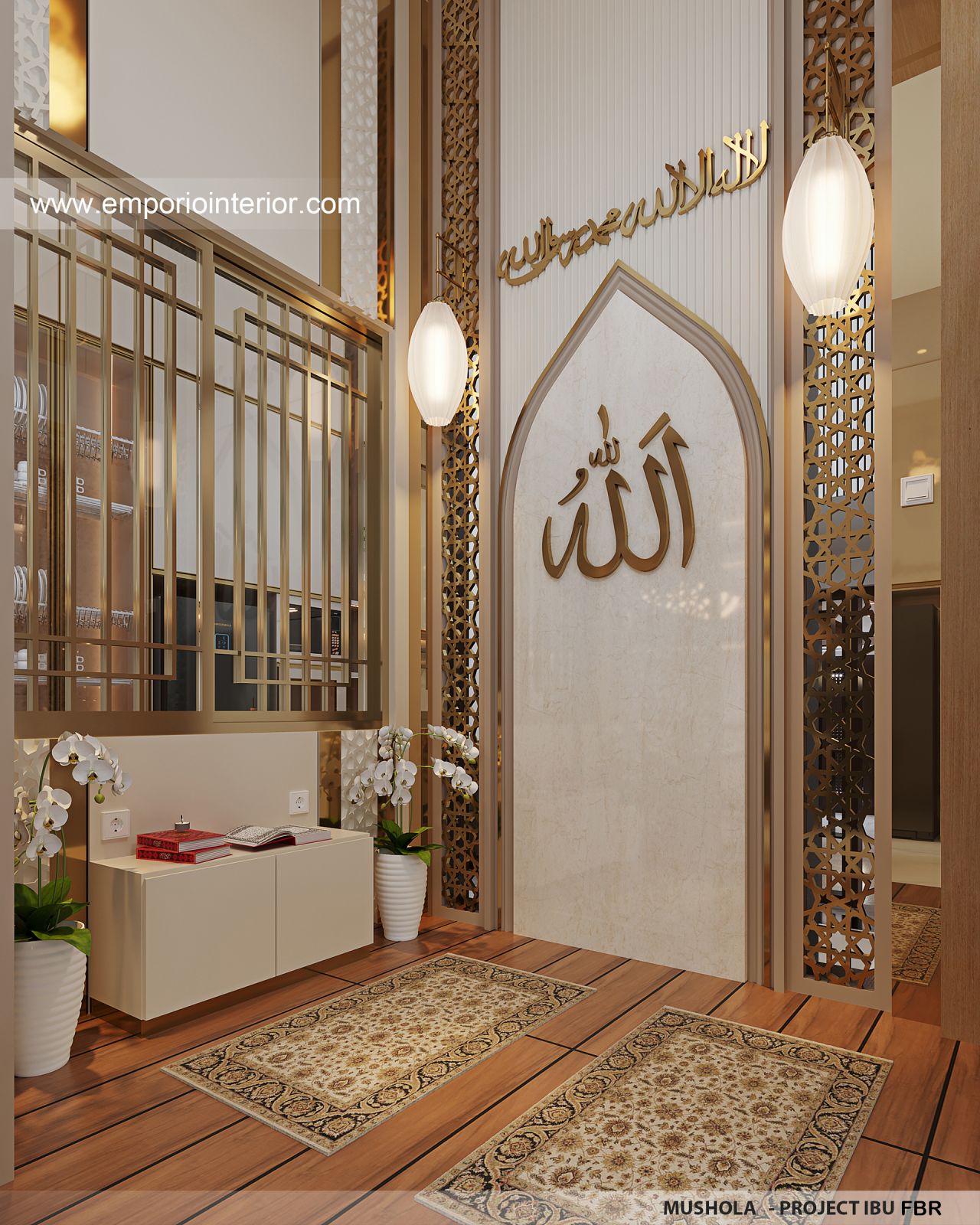 Desain Mushola Rumah Modern 4 Lantai Ibu FBR di Jakarta 45631 - Desain ...