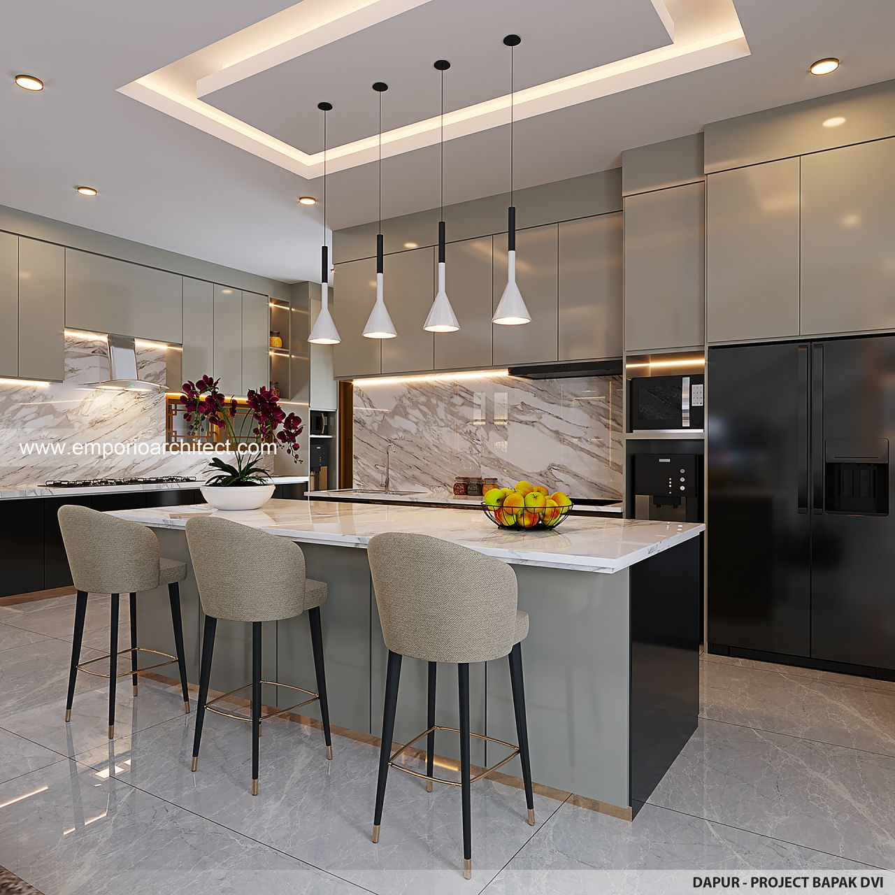 Mr. DVI 2319 Modern Chinese Oriental House 2 Floors Design - Surabaya 50439 - Ceiling Design