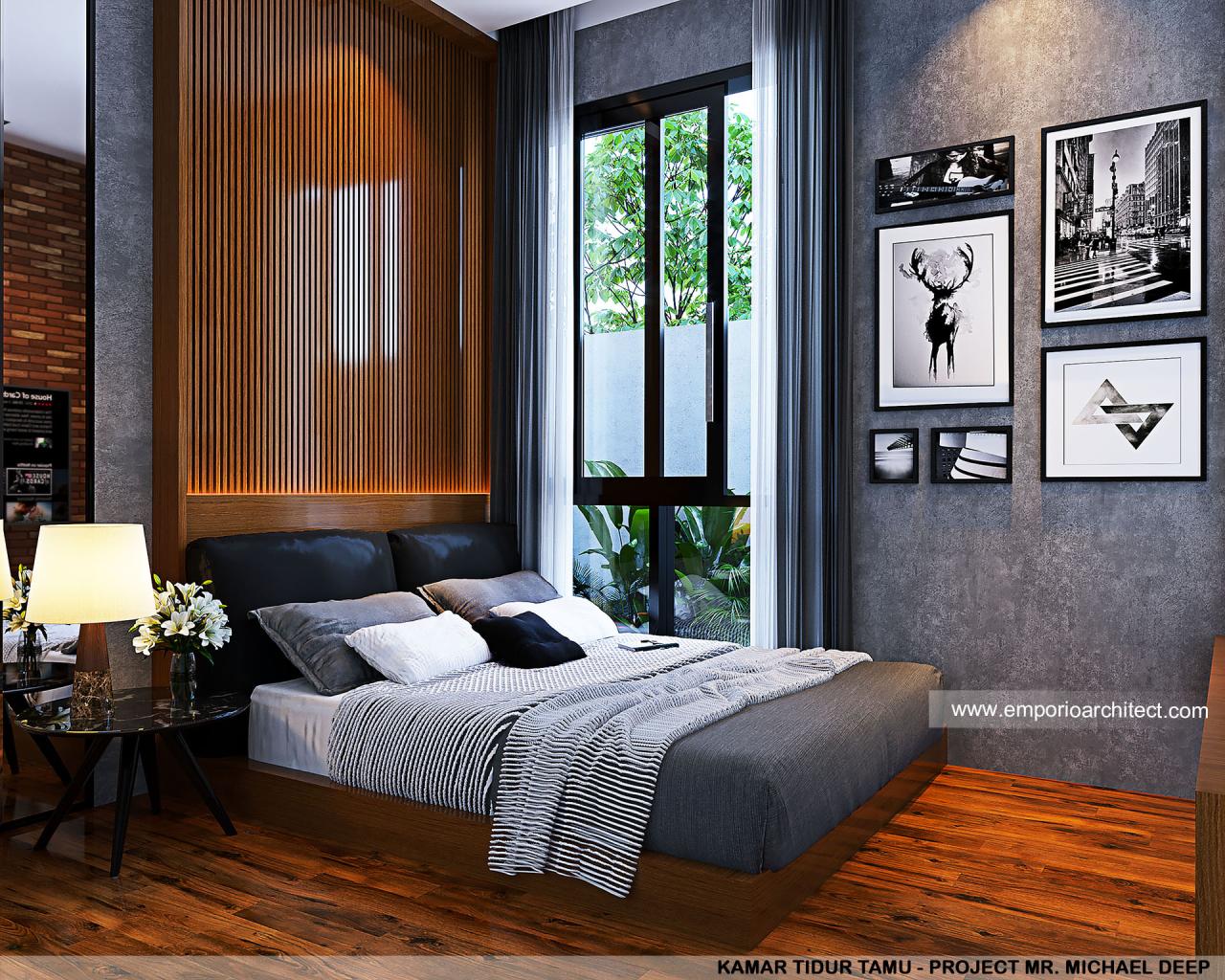 Desain Kamar Tidur Tamu Rumah Modern Industrial 2 Lantai Mr. MD di ...