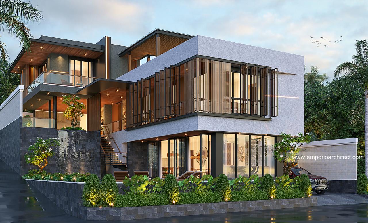 Desain Rumah Modern Industrial 2.5 Lantai Bapak Bryan - Bali