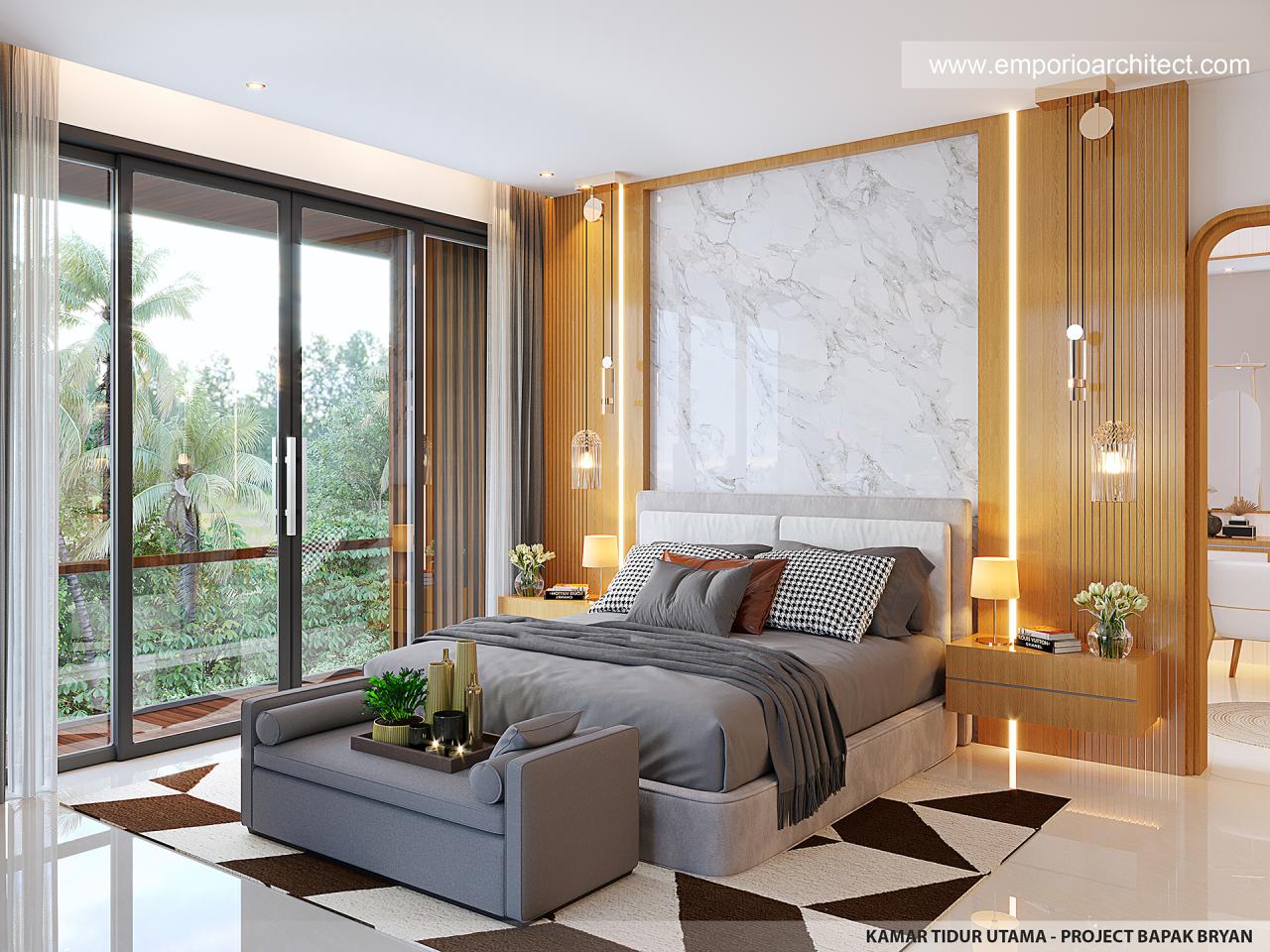 Desain Kamar Tidur Utama Rumah Modern Industrial 2.5 Lantai Bapak BYN ...