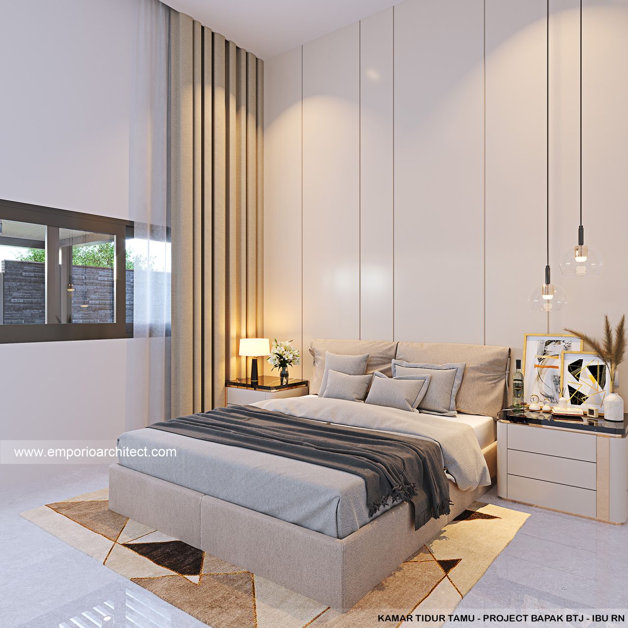 Desain Kamar Tidur Tamu Rumah Modern Kontemporer 2 Lantai Bapak BTJ dan ...