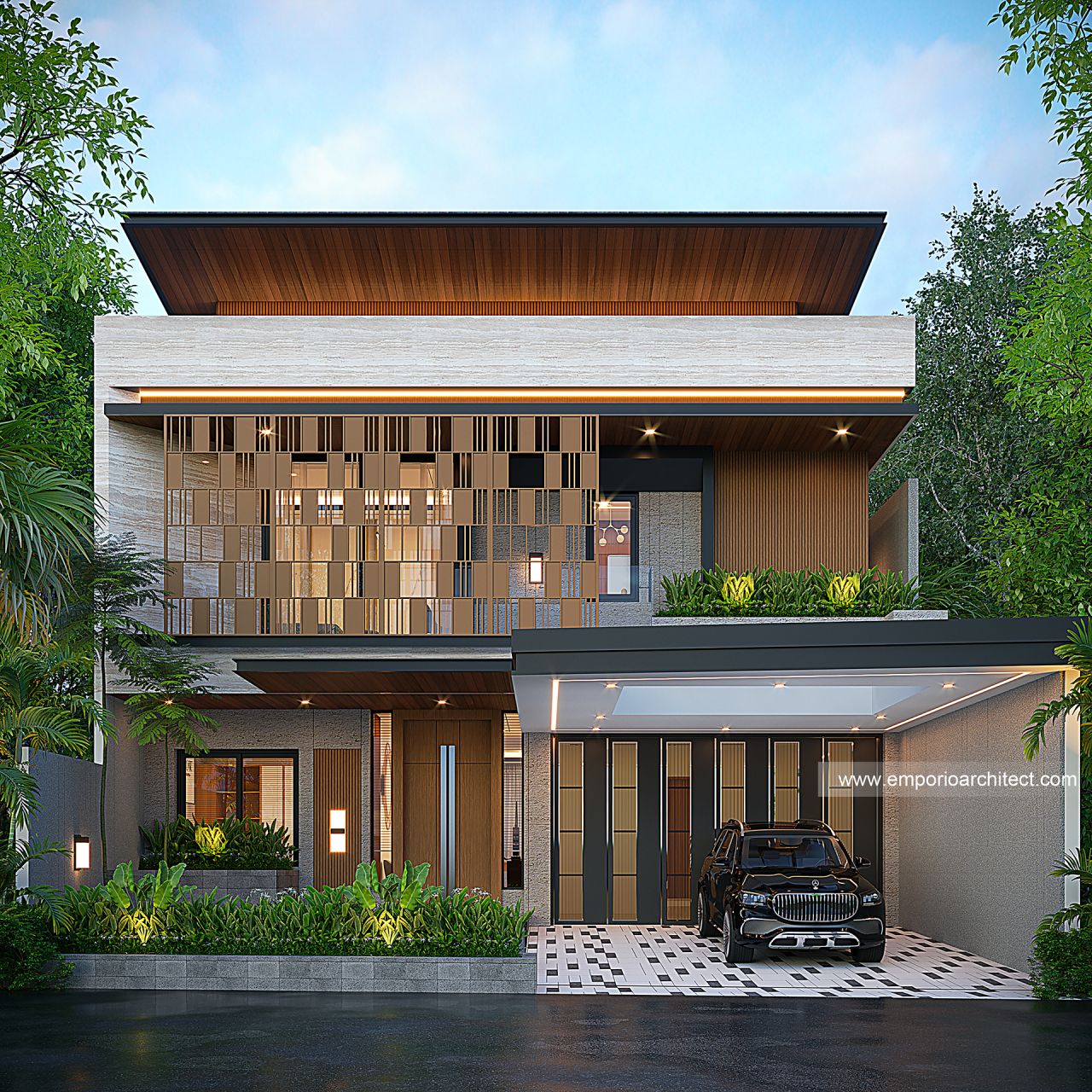 Desain Rumah Modern Minimalis 2 Lantai Bapak EVN 1925 di Semarang