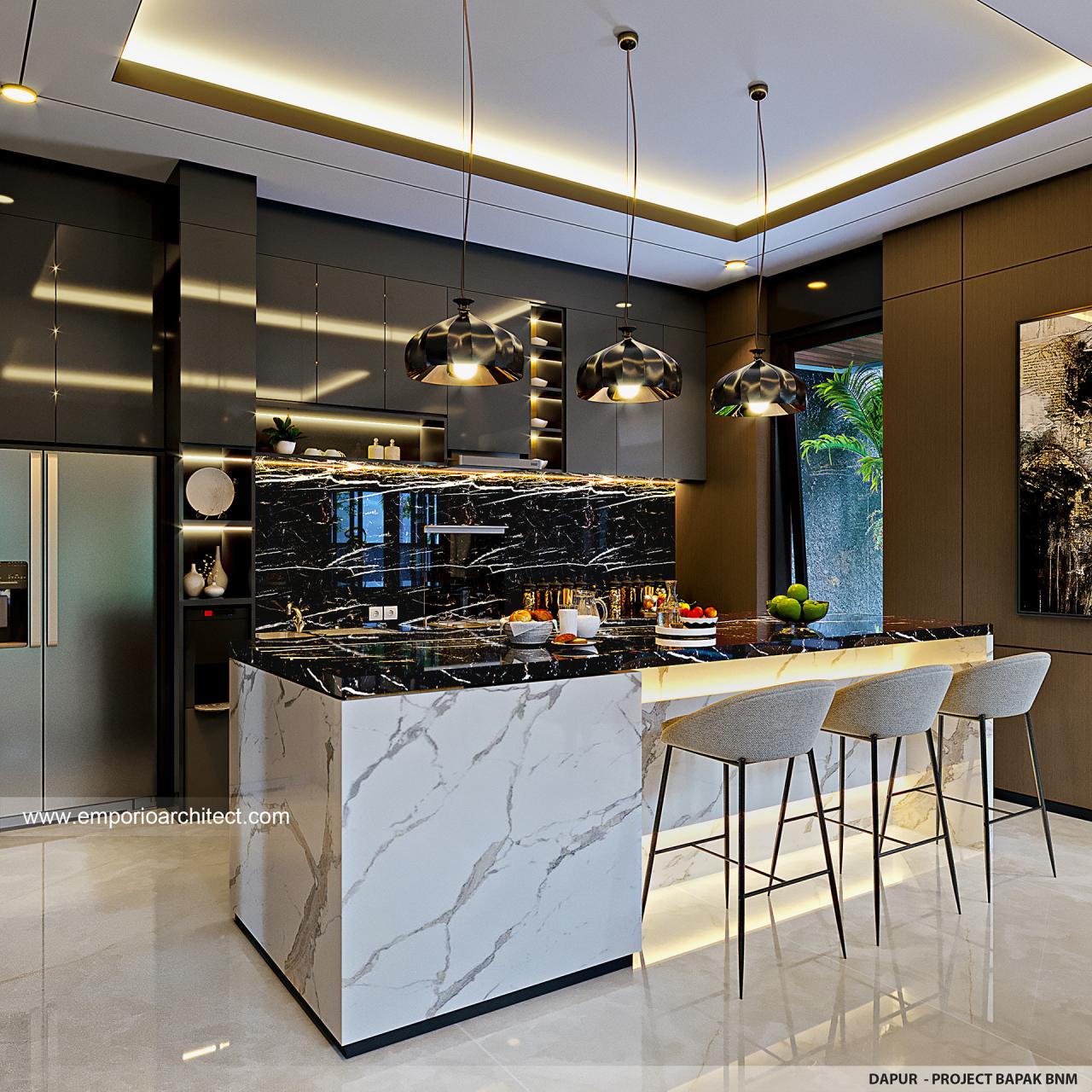 Desain Dapur Rumah Modern Minimalis 2 Lantai Bapak BNM di Jakarta Barat ...