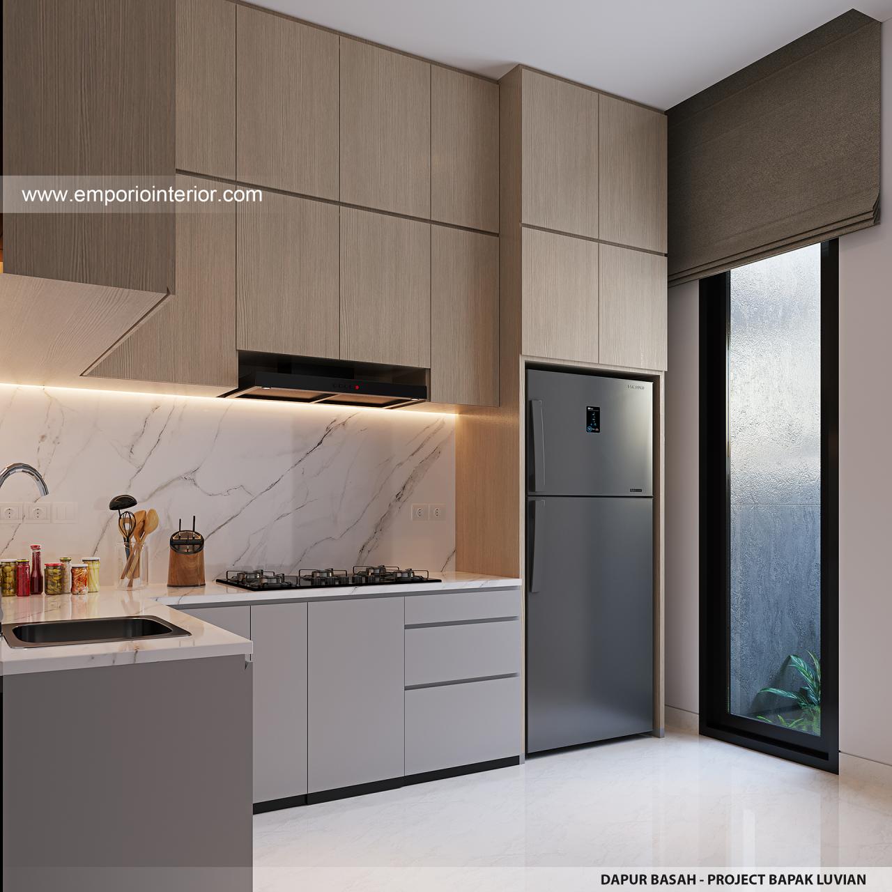 Desain Dapur Basah Rumah Modern Minimalis 2 Lantai Bapak LVN di BSD ...