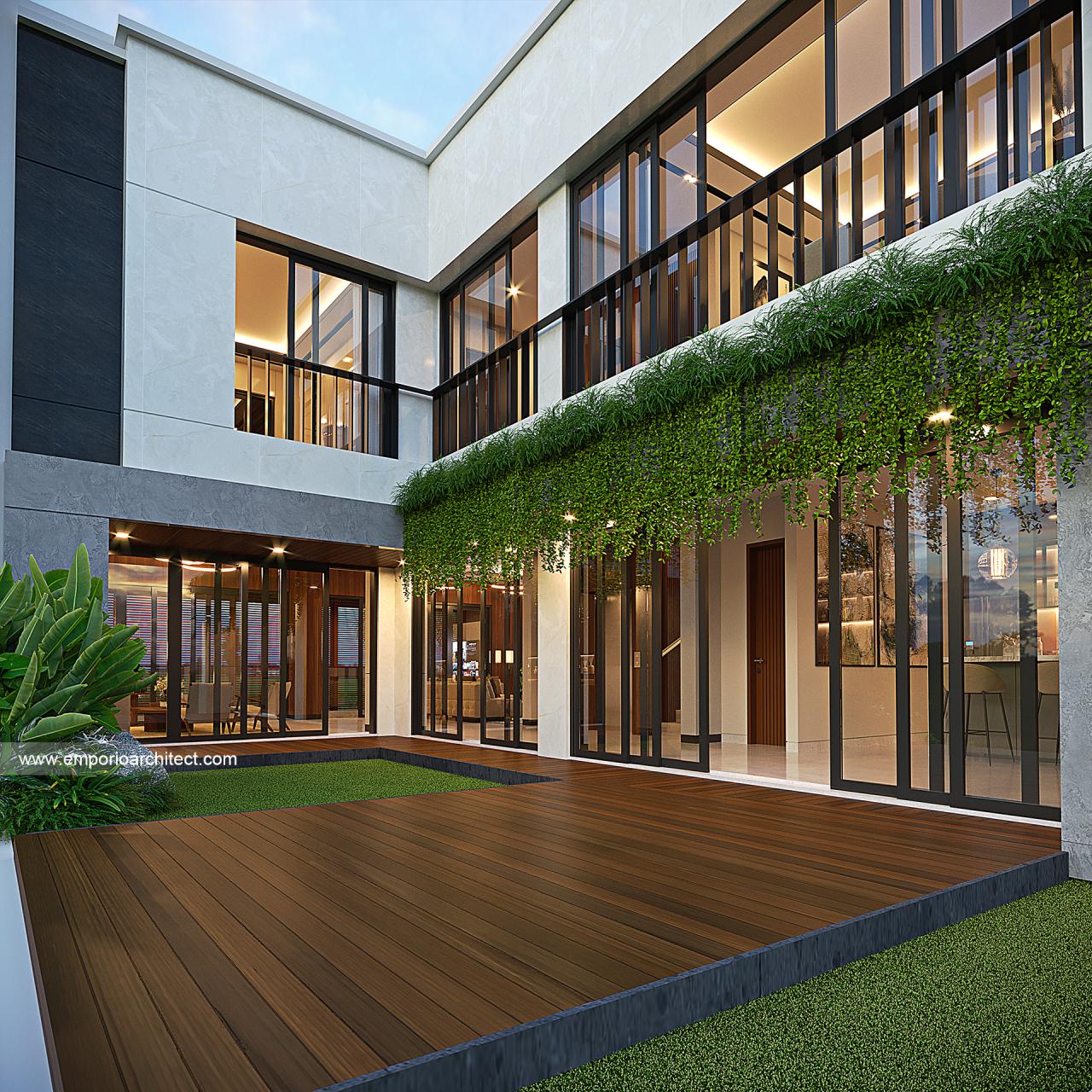 Desain Tampak Detail Belakang Rumah Modern Minimalis 3 Lantai Bapak ER ...