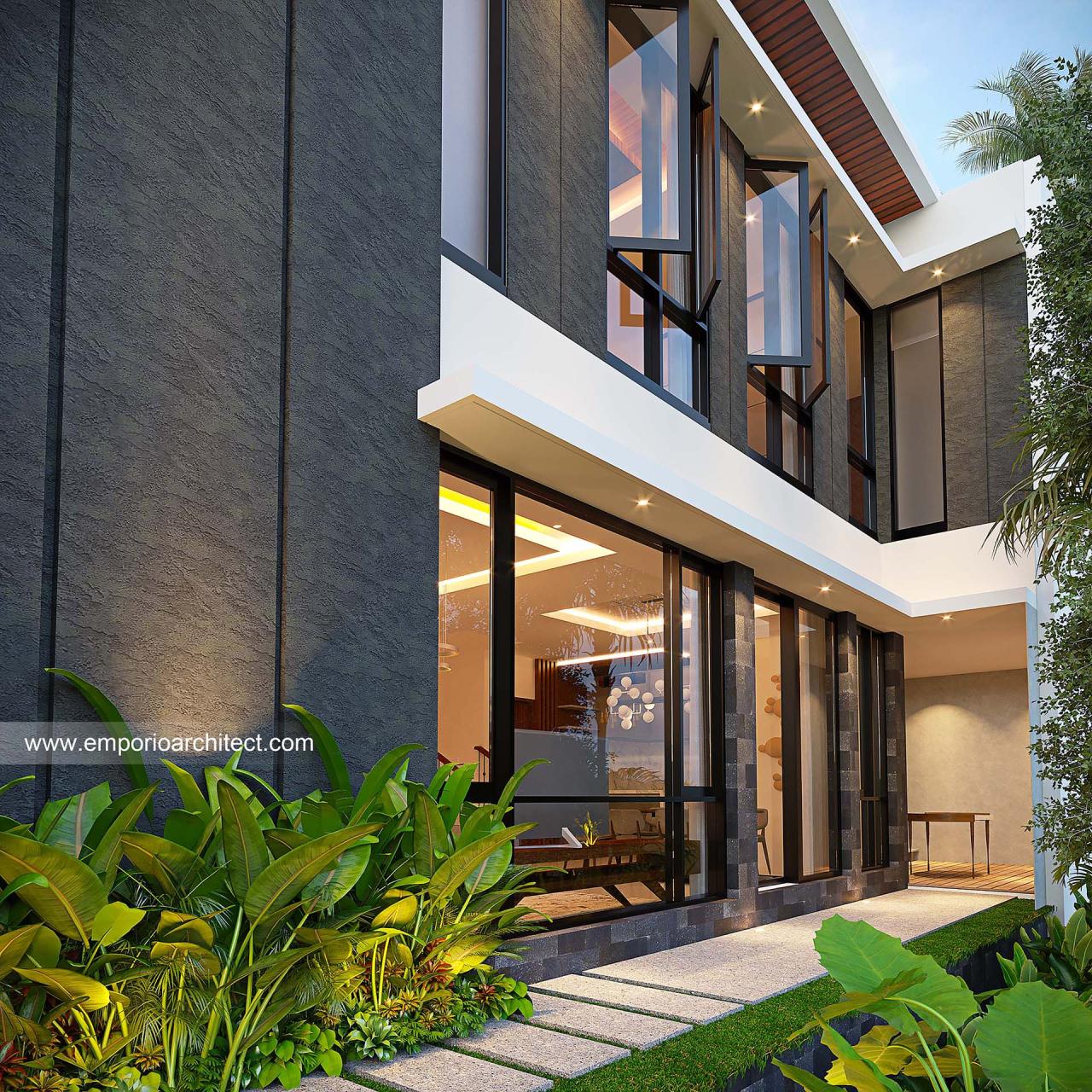 Desain Tampak Detail Samping Rumah Modern Villa Bali 2 Lantai Ibu YNN ...