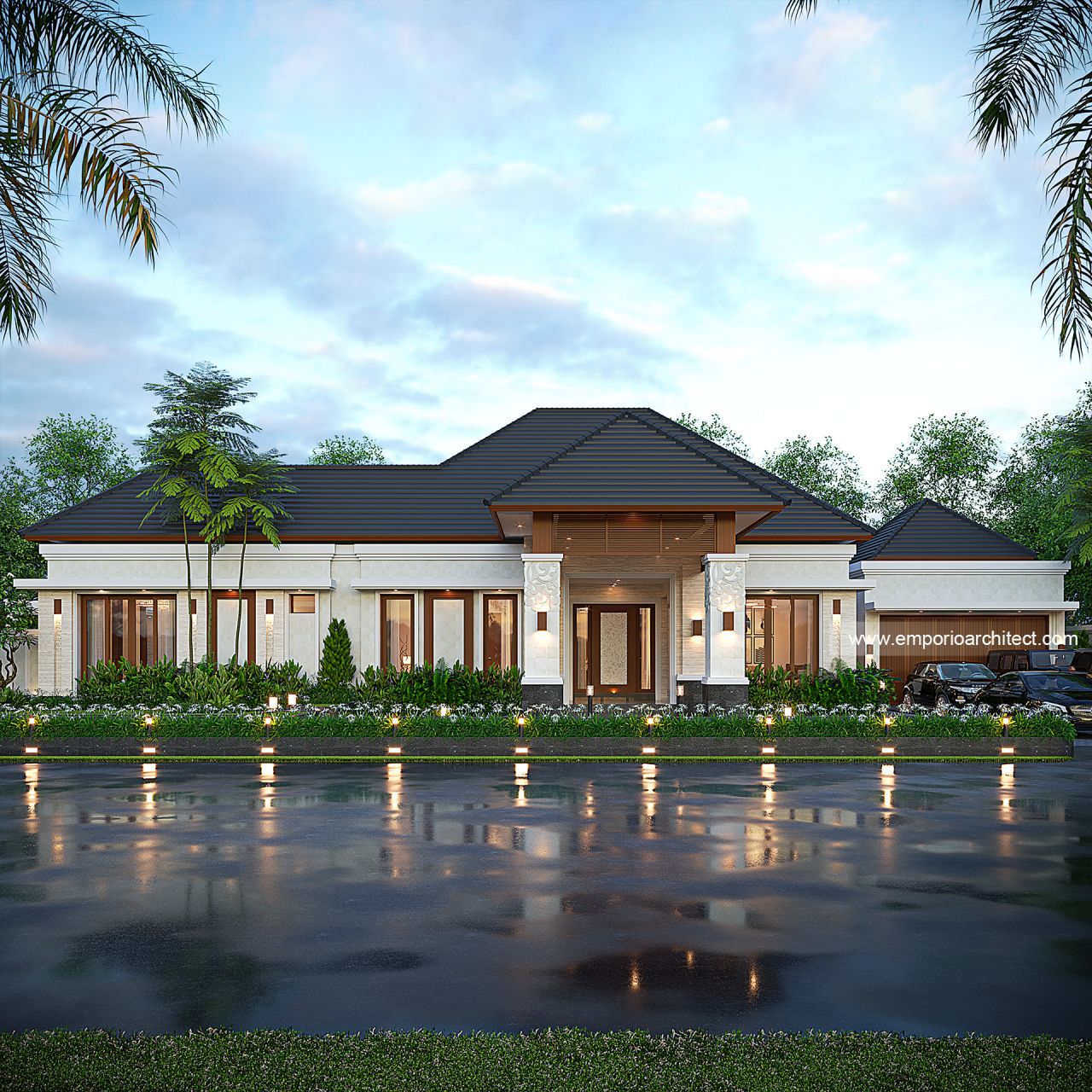 Mr. DDN 1859 Villa Bali House 1 Floor Design - Karawang, Jawa Barat ...