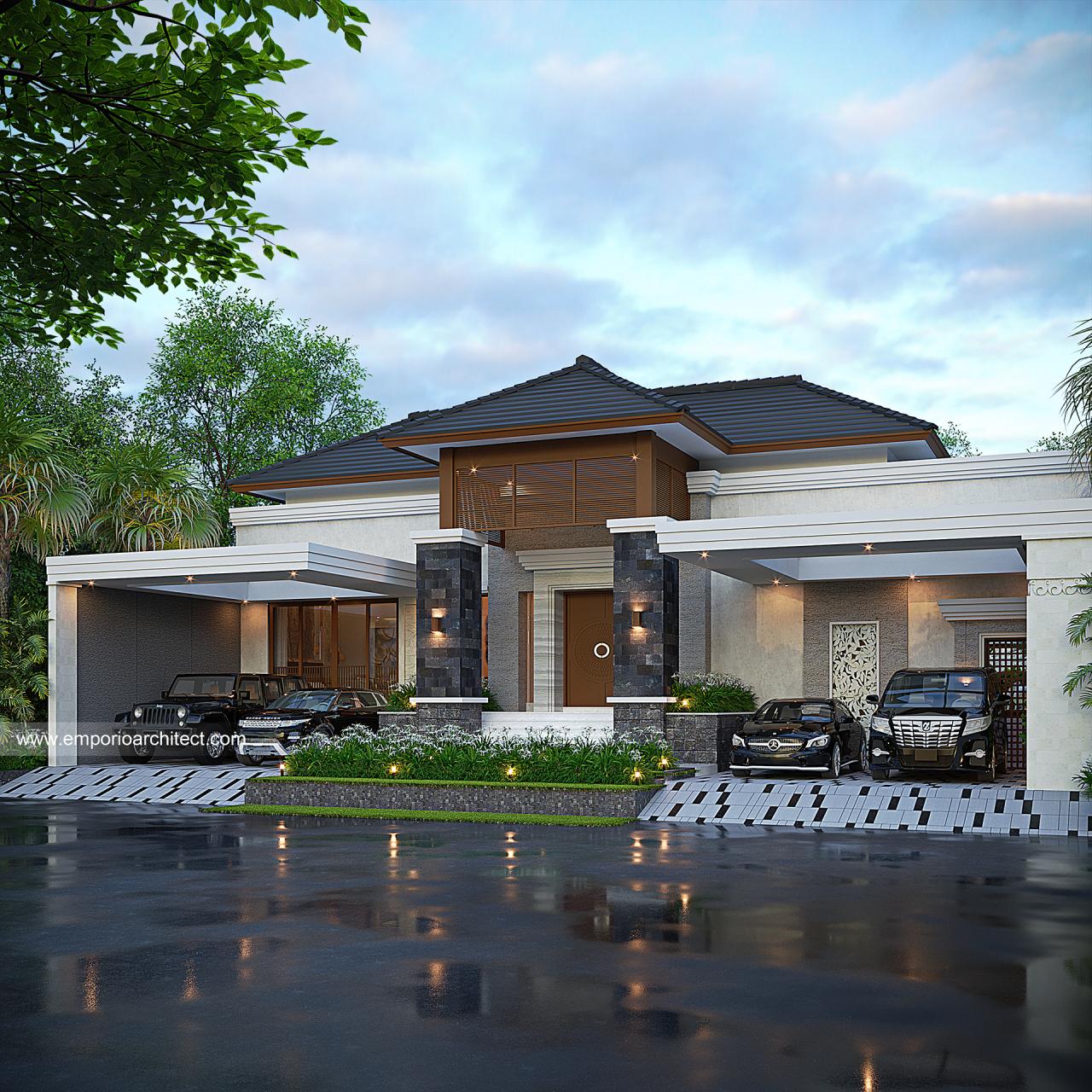 Mr. WYU 1622 Villa Bali House 1 Floor Design - Tangerang 34367 - Front ...