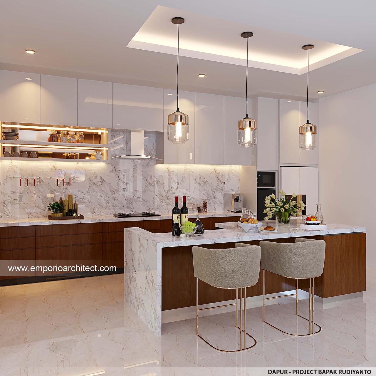 Desain Dapur Rumah Villa Bali 1 Lantai Bapak RDY di Kalimantan Tengah ...