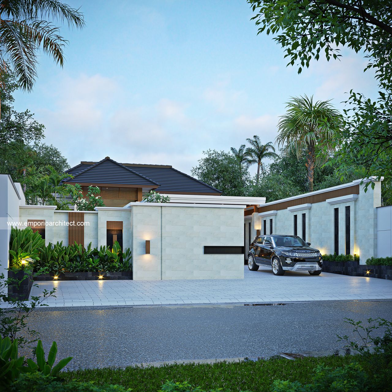 Desain Tampak Depan Dengan Pagar Rumah Villa Bali 1 Lantai Ibu U di ...