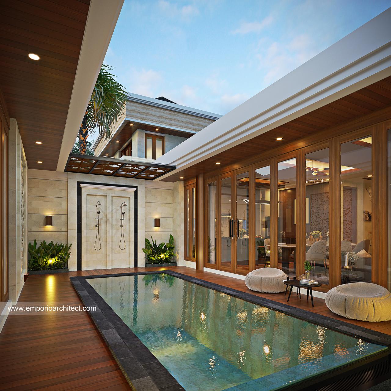 Desain Rumah Villa Bali 1 Lantai Ibu FNE 1560 di Jimbaran, Bali