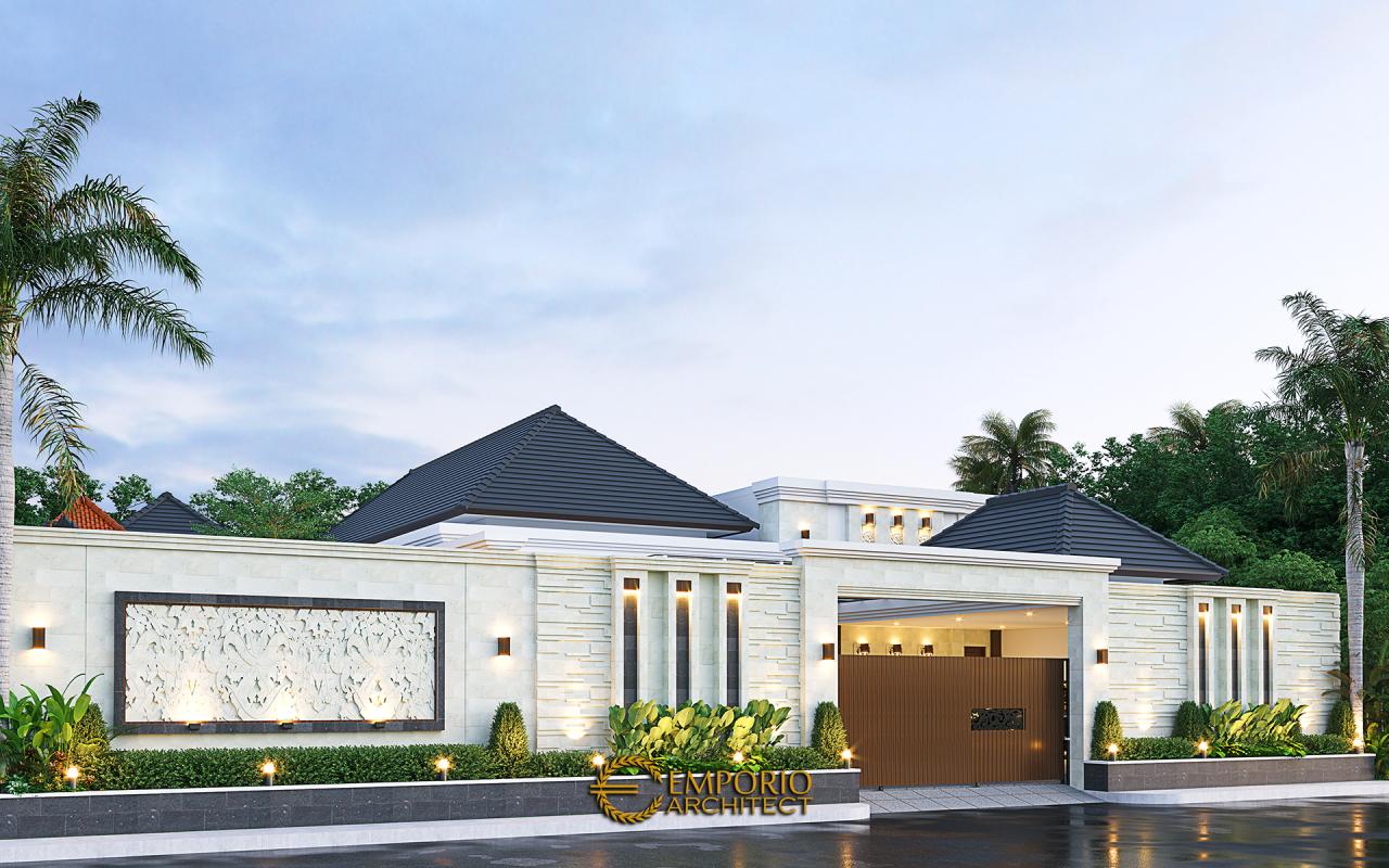 Desain Tampak Depan Dengan Pagar Rumah Villa Bali 1.5 Lantai Ibu Dewi ...