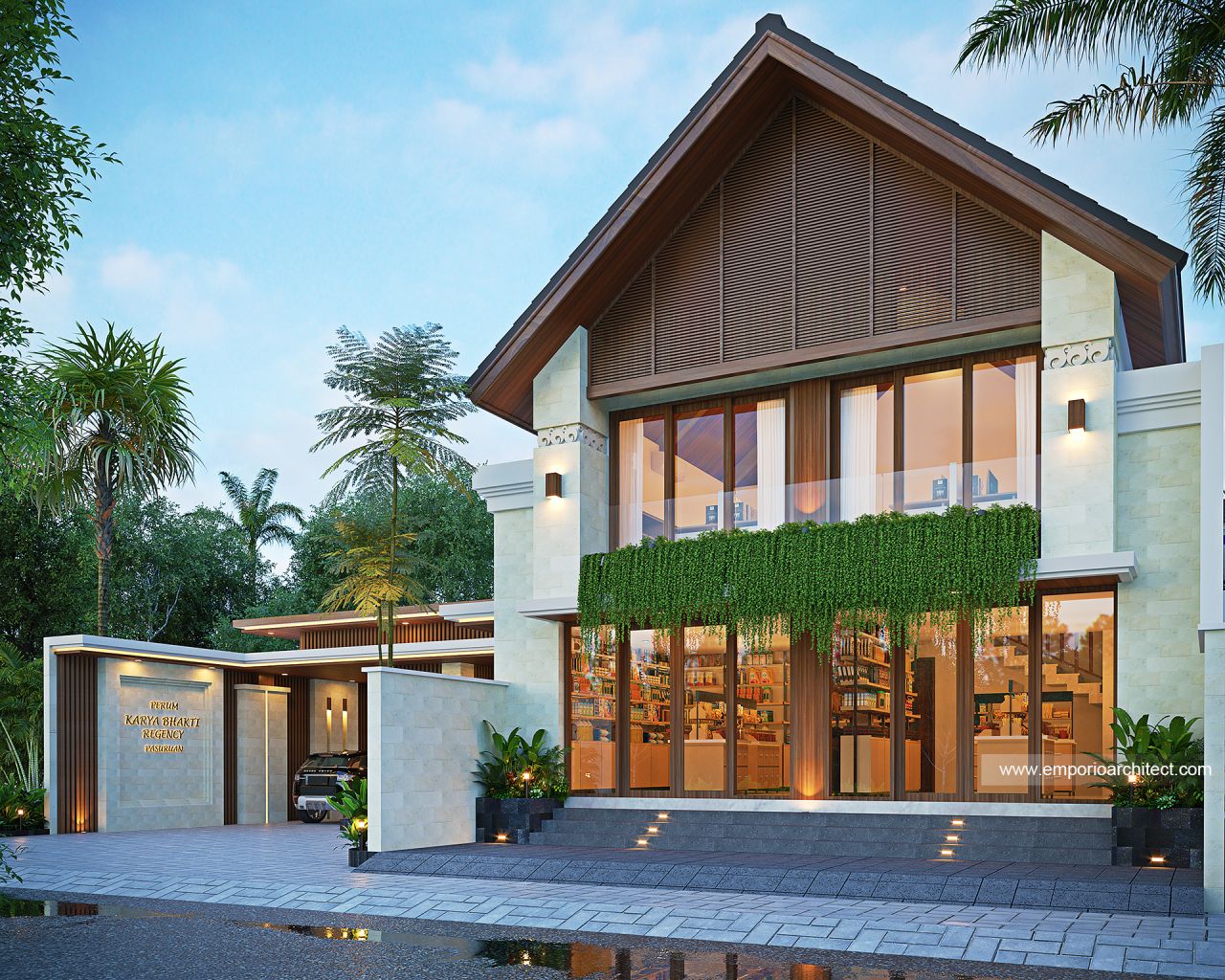 Desain Tampak Belakang Kiri Toko Villa Bali 2 Lantai Bapak ESF di ...