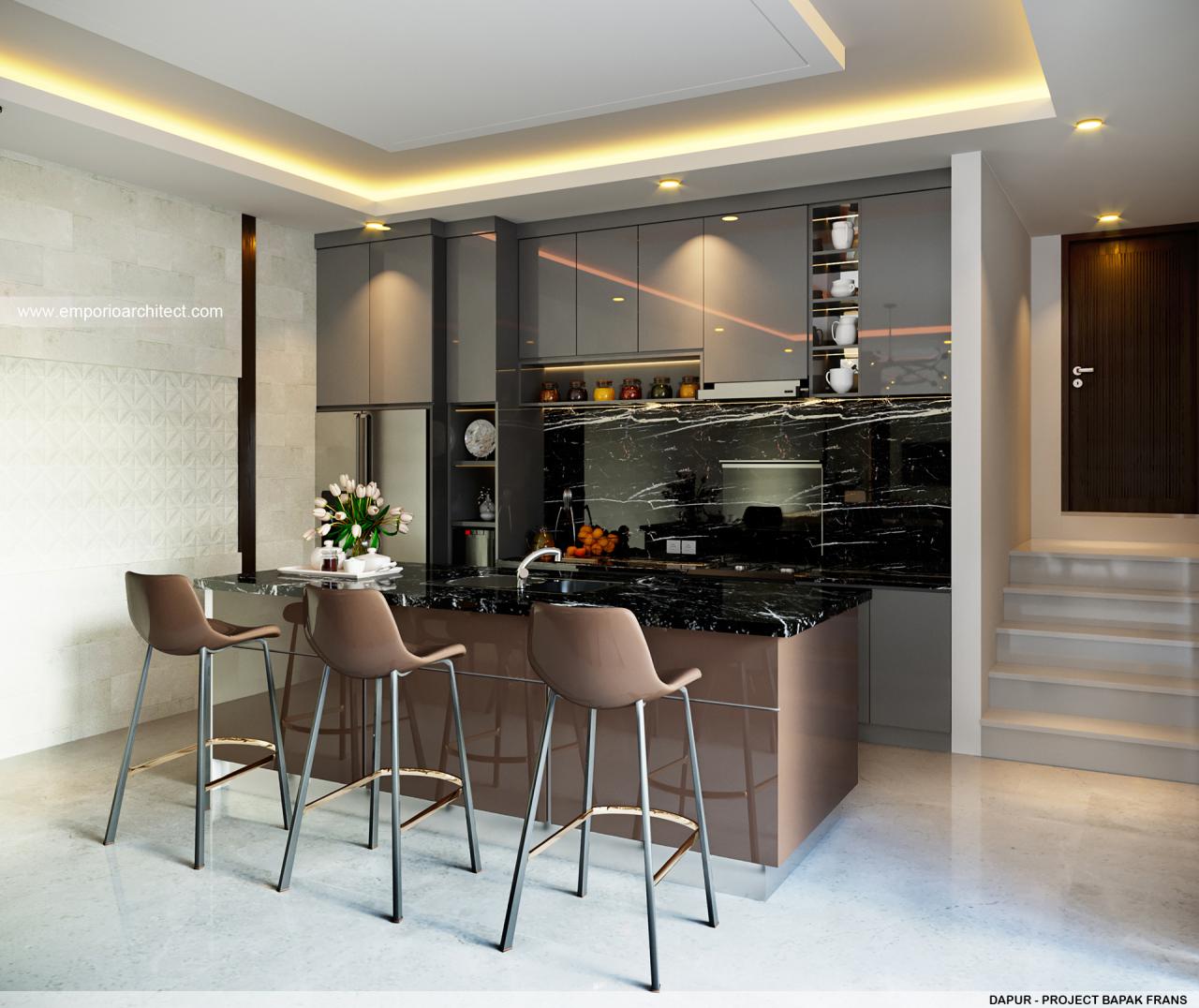Desain Dapur Villa Style Villa Bali Modern 2 Lantai Bapak FRS di Pecatu ...