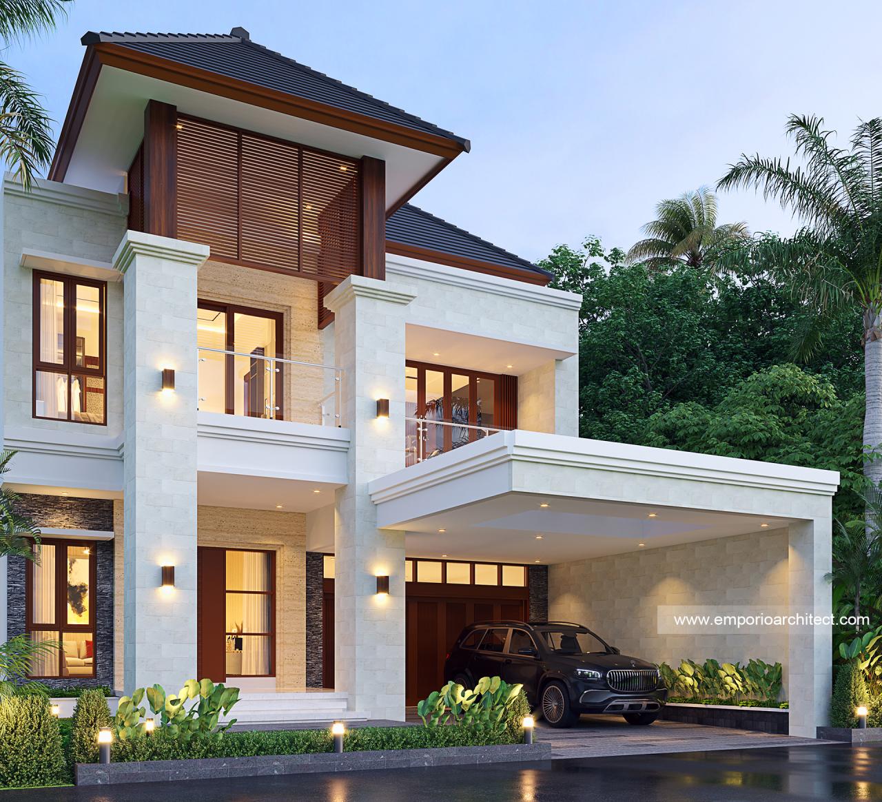 Desain Rumah Villa Bali 2 Lantai Ibu Windia di Bali