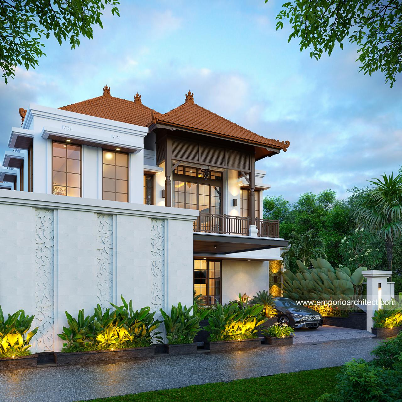Desain Tampak Depan 2 Rumah Villa Bali 2 Lantai Bapak ATN II di Canggu ...