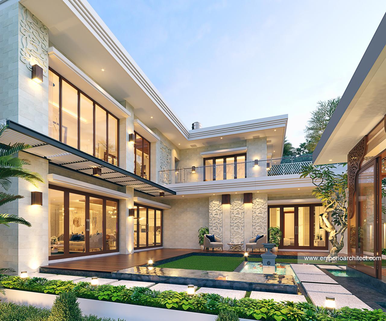 Desain Tampak Detail Belakang 2 Rumah Villa Bali 2 Lantai Bapak RZK di ...