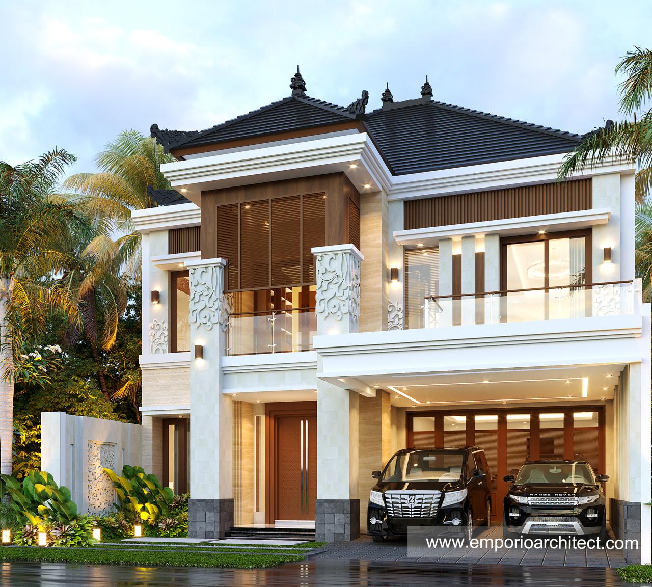 Desain Rumah Villa Bali 2 Lantai Ibu LNA di Bandung, Jawa Barat ...