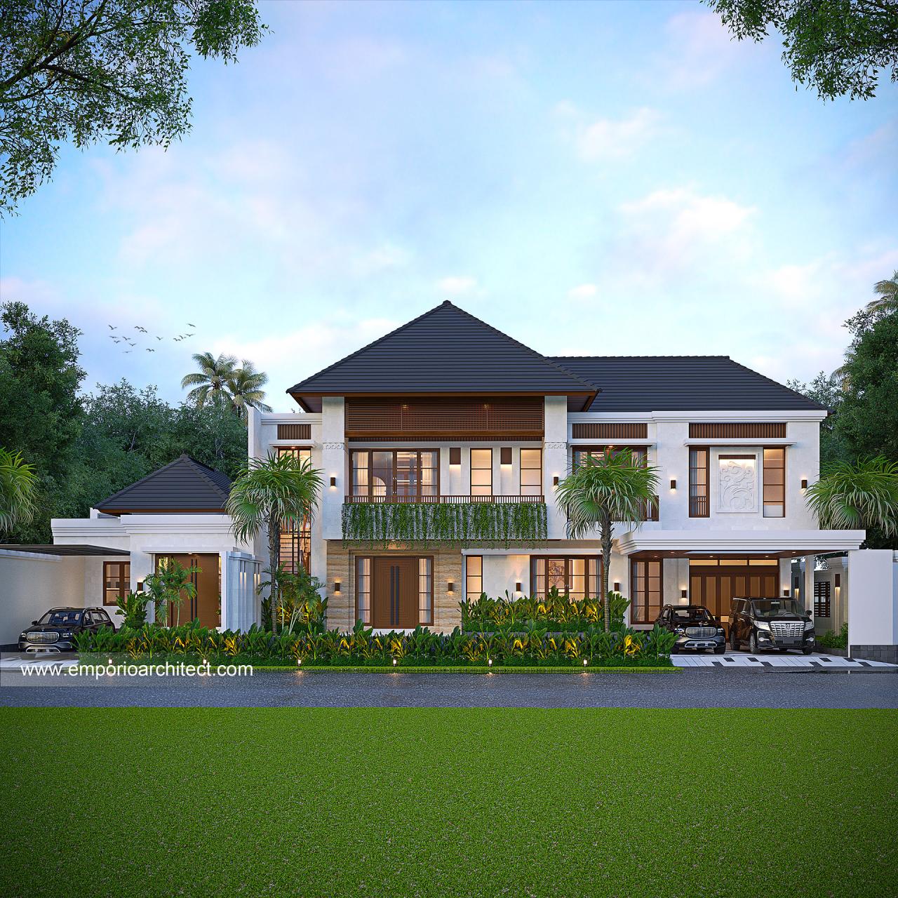Mrs. GLD 1615 Villa Bali House 2 Floors Design - Lampung 33545 - Front ...