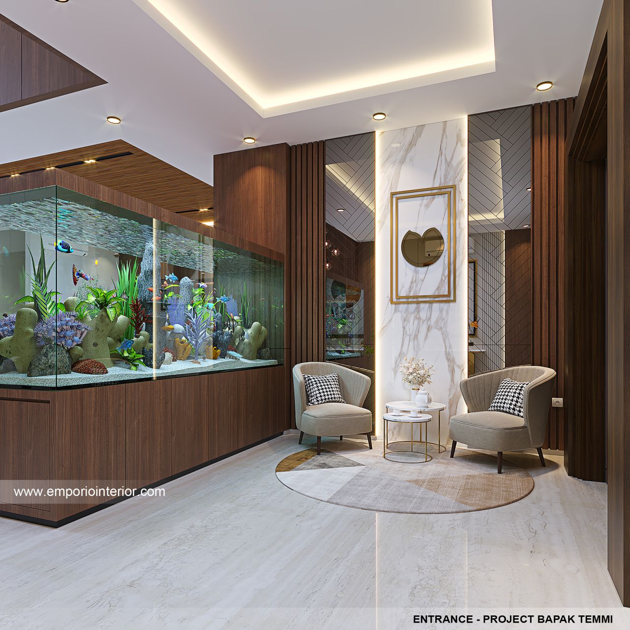 Desain Foyer Rumah Villa Bali 3 Lantai Bapak TMI di Jakarta Utara 35898 ...