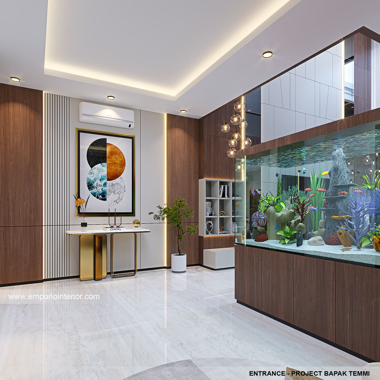 Desain Foyer Rumah Villa Bali 3 Lantai Bapak TMI di Jakarta Utara 35899 ...