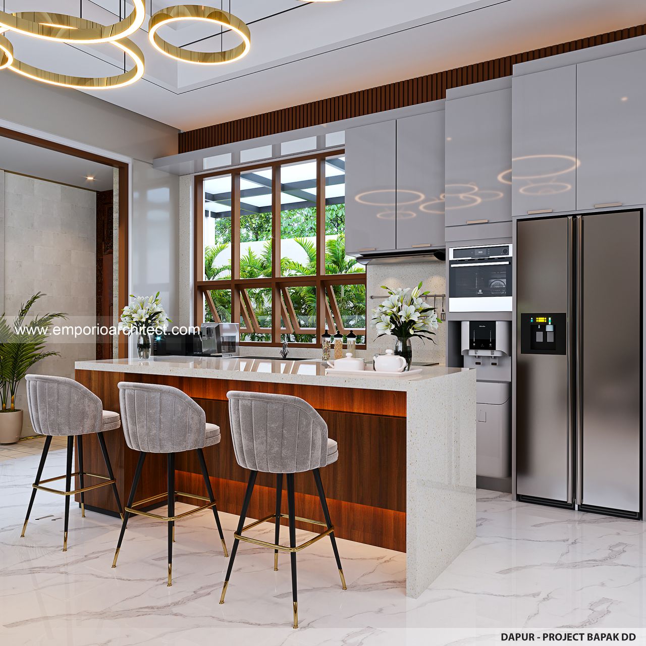Desain Dapur Rumah Villa Bali Modern 1 Lantai Bapak DD di Yogyakarta ...