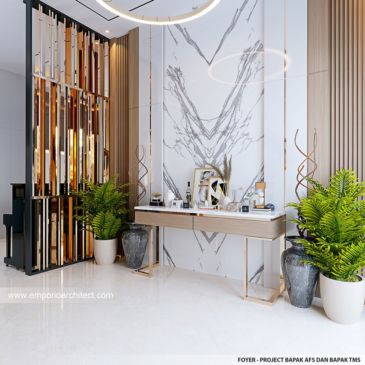Desain Foyer Rumah Villa Bali Modern 4 Lantai Bapak AFS dan Bapak TMS ...