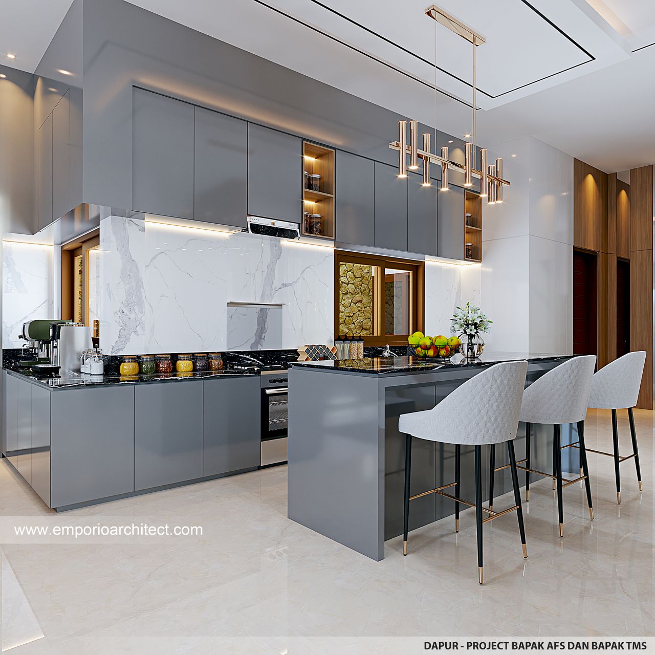 Desain Dapur Rumah Villa Bali Modern 4 Lantai Bapak AFS dan Bapak TMS ...