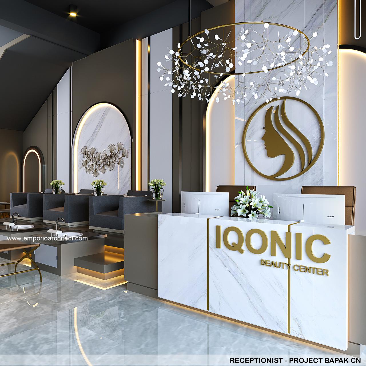 Desain Receptionist Beauty Center dan Rumah Modern 3 Lantai Bapak CN di ...