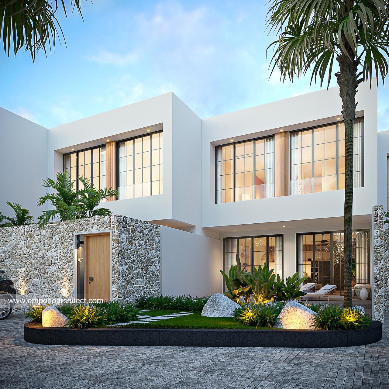 Desain Mango Villa Modern 2 Lantai Ibu MD 1586 Type A di Badung, Bali