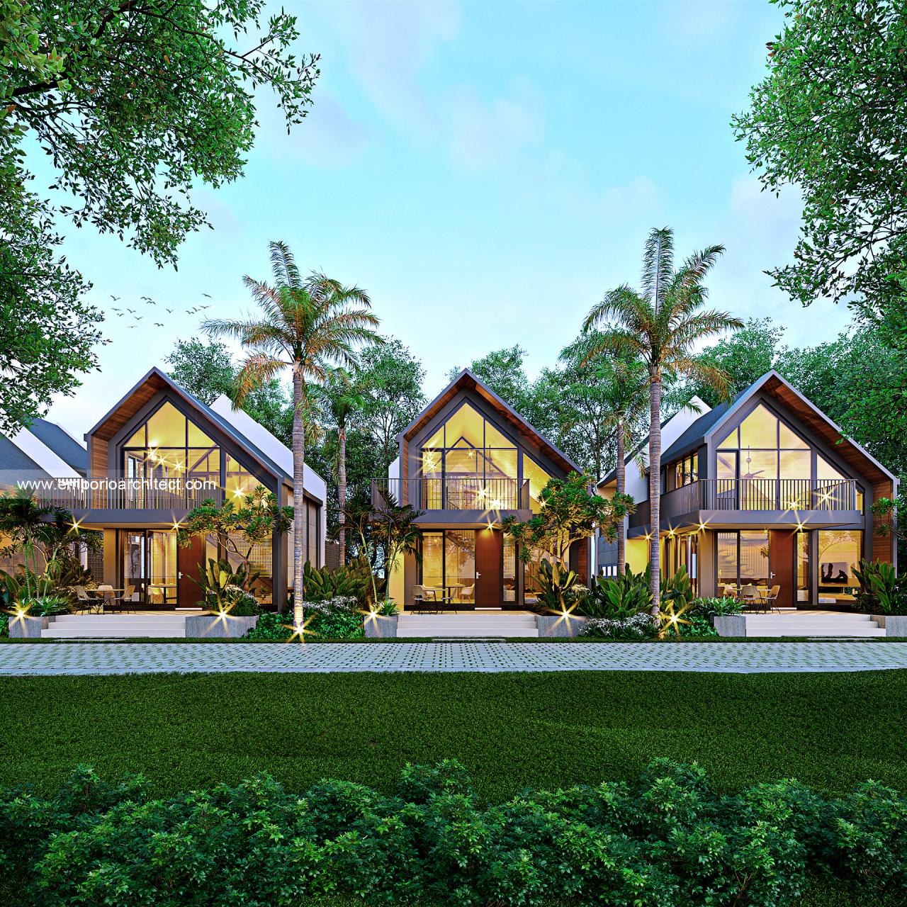Desain Tampak Depan Cluster 3 Villa Modern 2 Lantai Bapak EV di Bogor ...