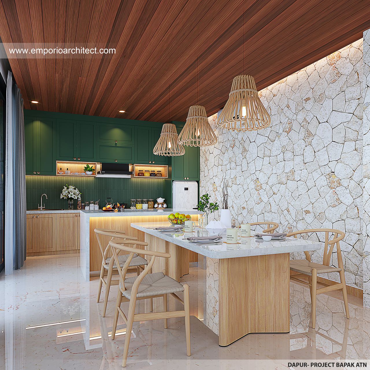 Desain Dapur Villa Kav. 6 Modern 2 Lantai Bapak ATN di Canggu, Badung ...