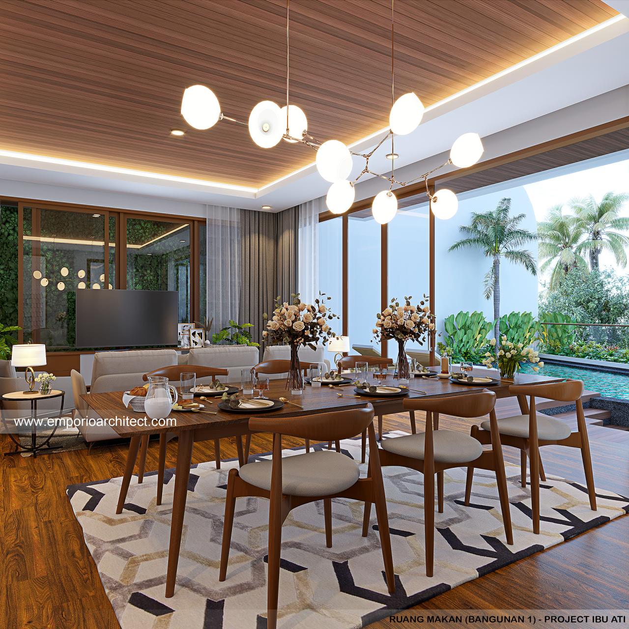 Desain Ruang Makan B1 Villa Modern 3 Lantai Ibu Ati di Badung, Bali ...