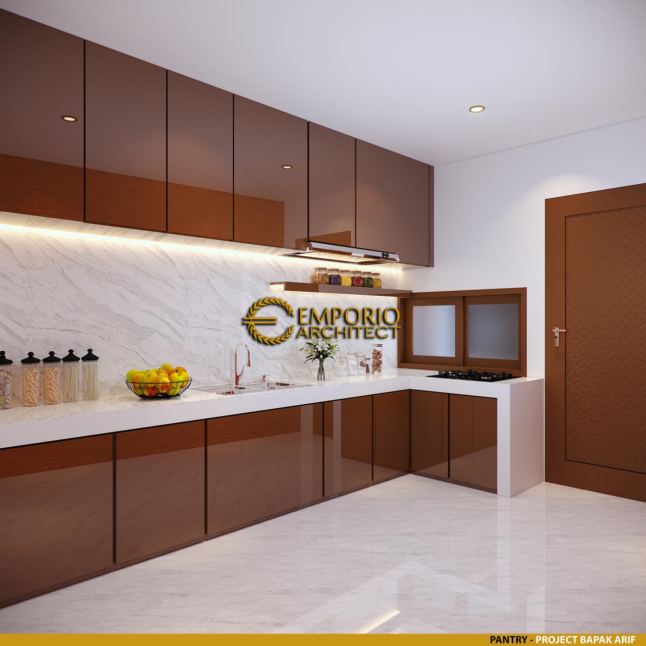 Desain Pantry Villa Style Villa Bali 2 Lantai Bapak Arif di Yogyakarta ...