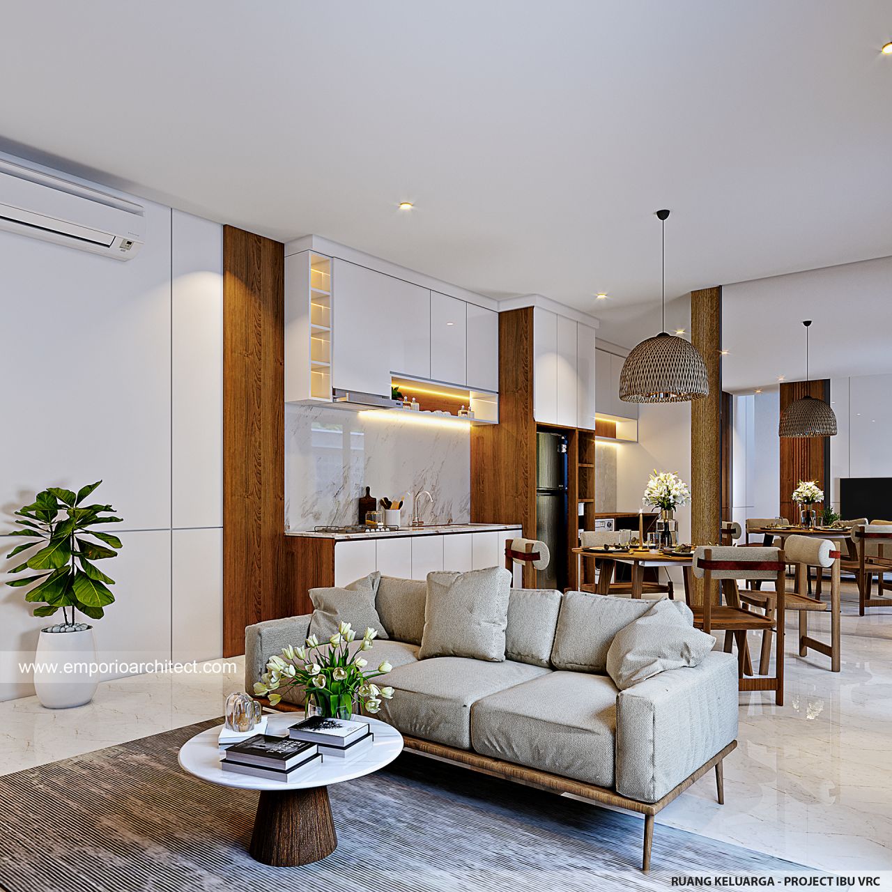 Desain Ruang Keluarga Villa Style Villa Bali 2 Lantai Ibu VRC di Bali ...