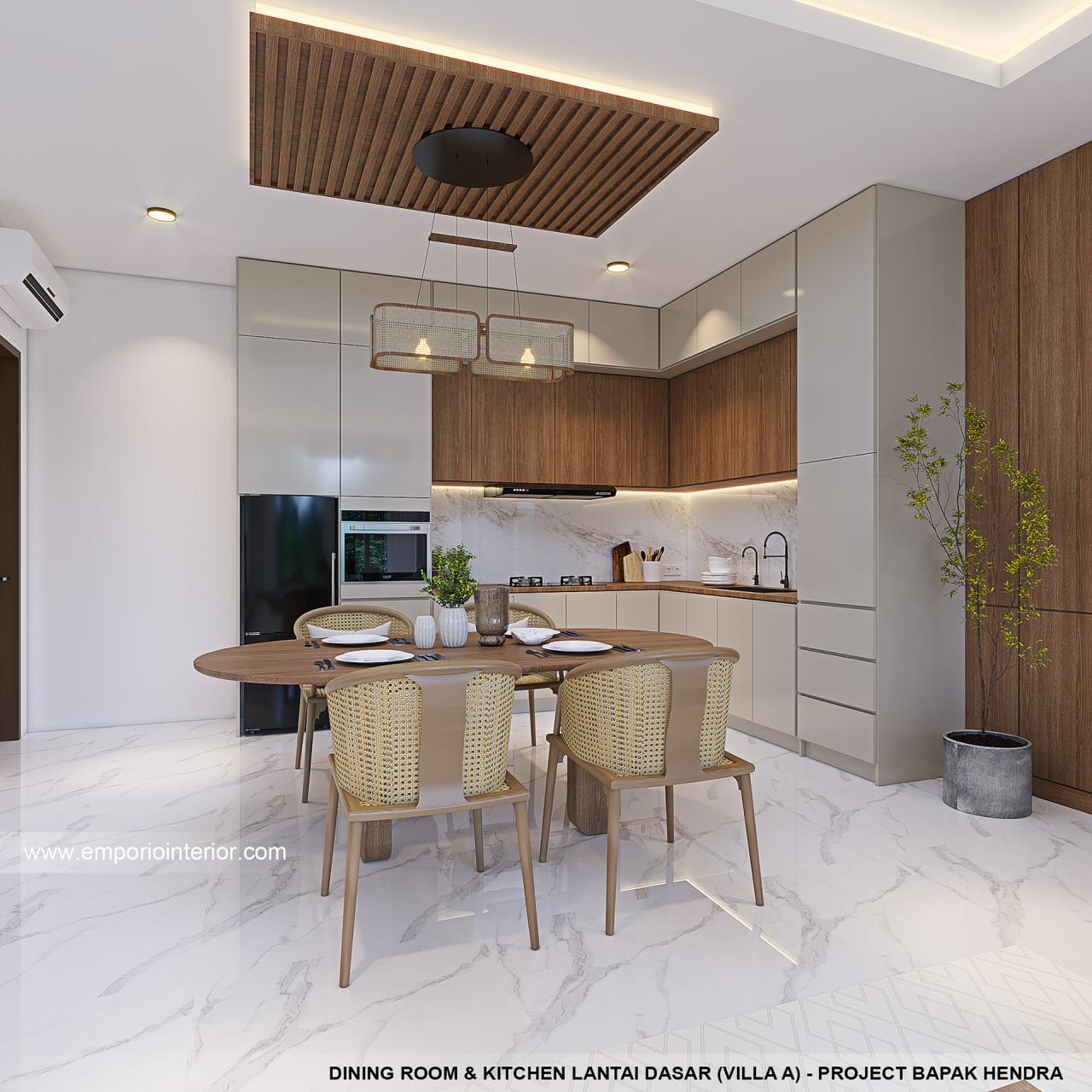 Desain Ruang Makan dan Dapur Lantai Dasar Villa Style Villa Bali Modern ...