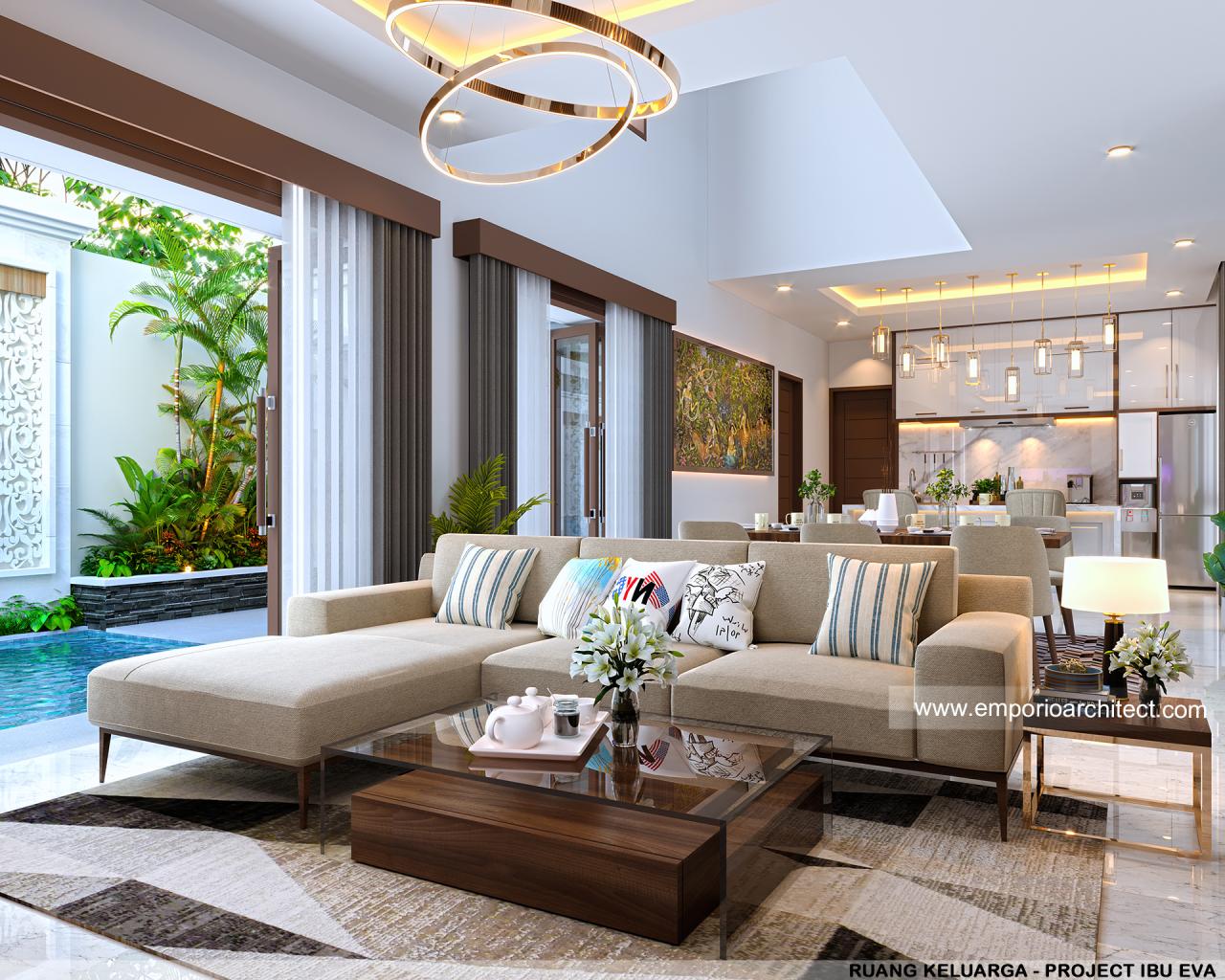 Desain Ruang Keluarga Wijaya Villa's Ibu Eva di Ungasan, Badung, Bali ...