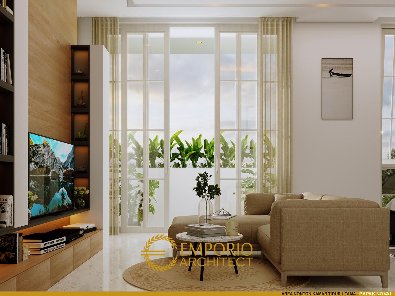 Desain Area Nonton Kamar Tidur Utama Rumah Hook Mediteran 3.5 Lantai ...