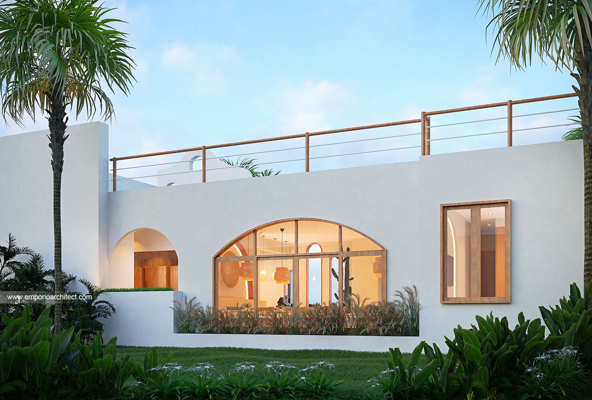 Desain Tampak Belakang Cafe Mediteran Santorini 1 Lantai Bapak RJ di ...